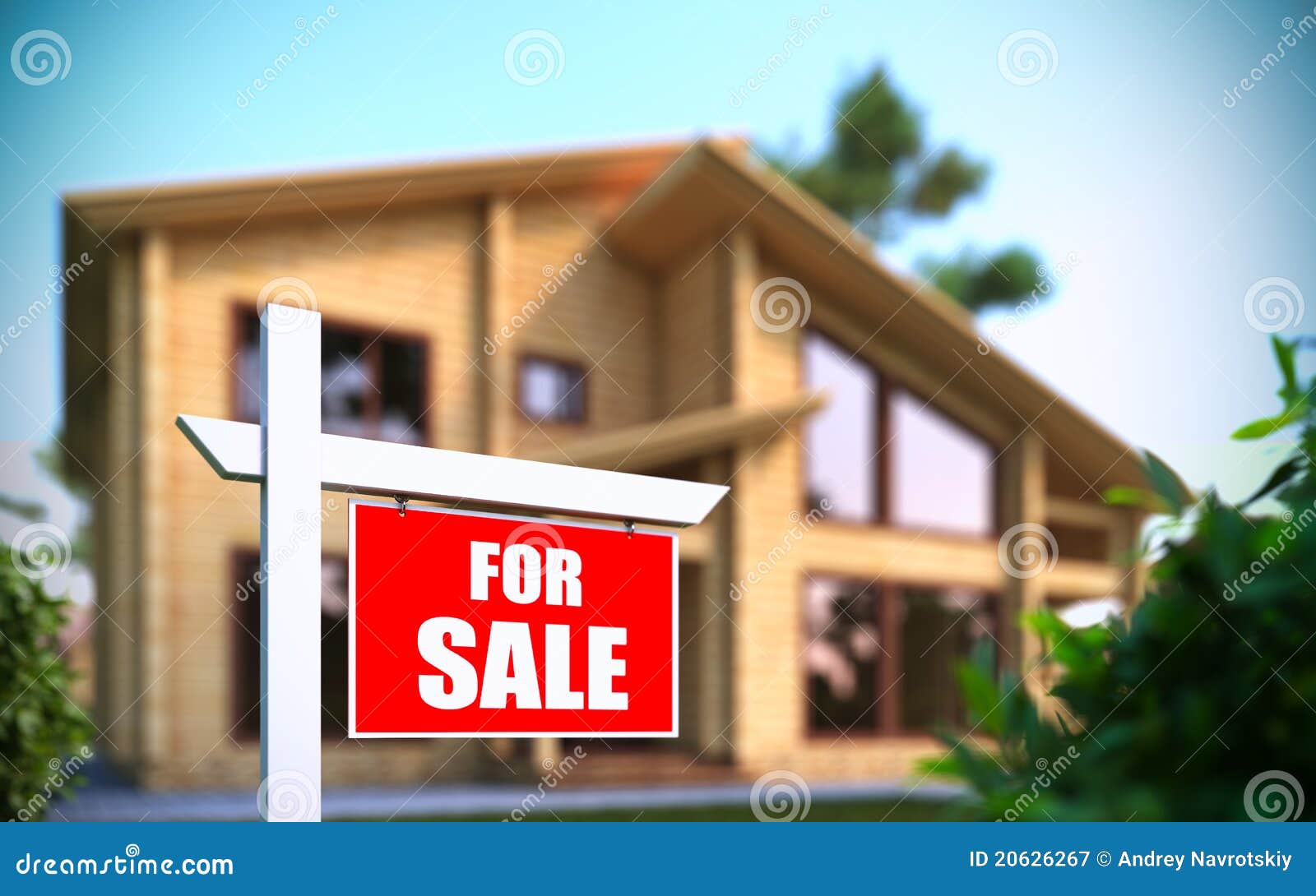 Home for Sale Sign in Front of New House Stock Illustration ...