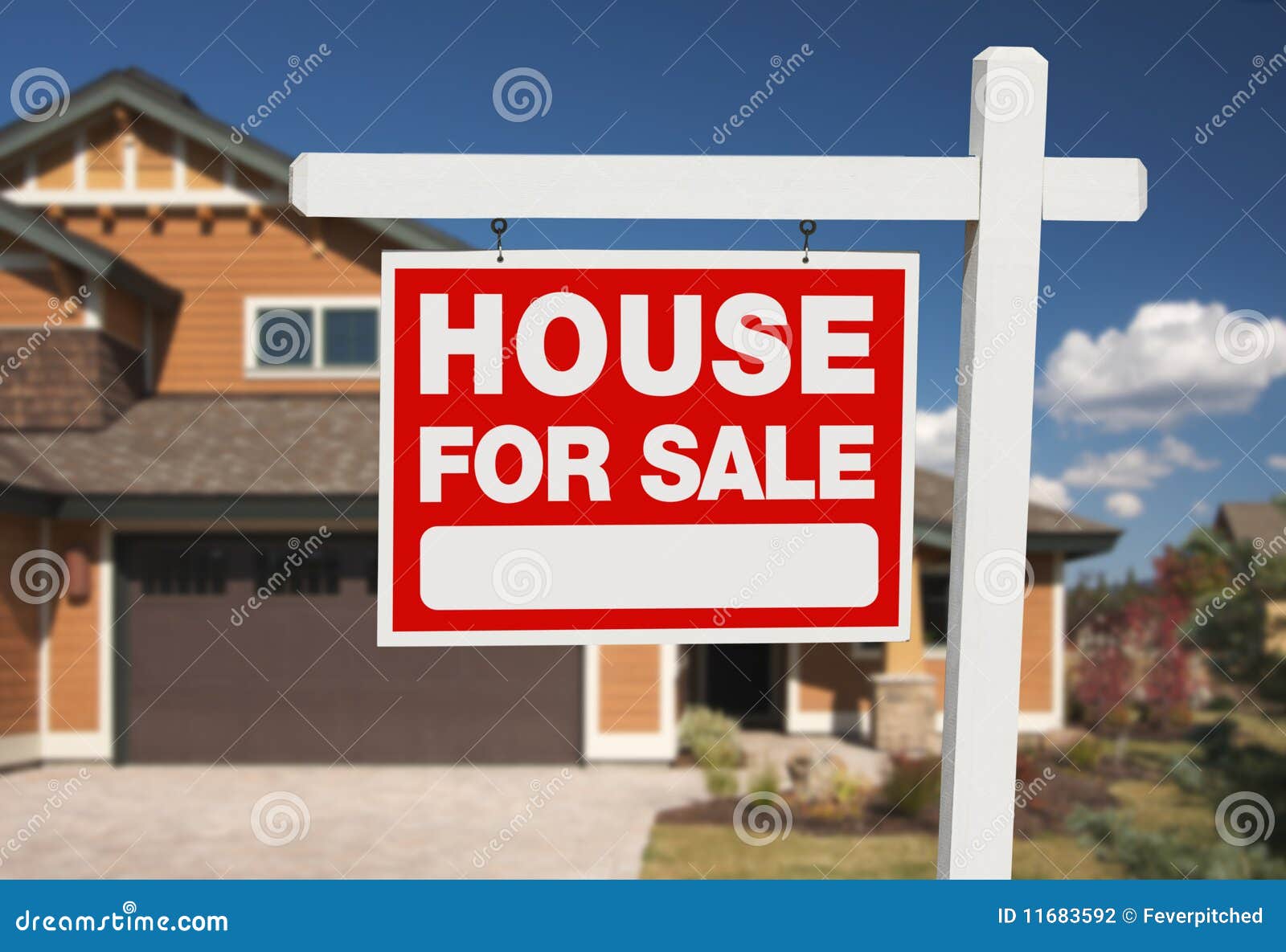 Home for Sale Sign & New Home Stock Photo - Image of cheap, door: 11683592