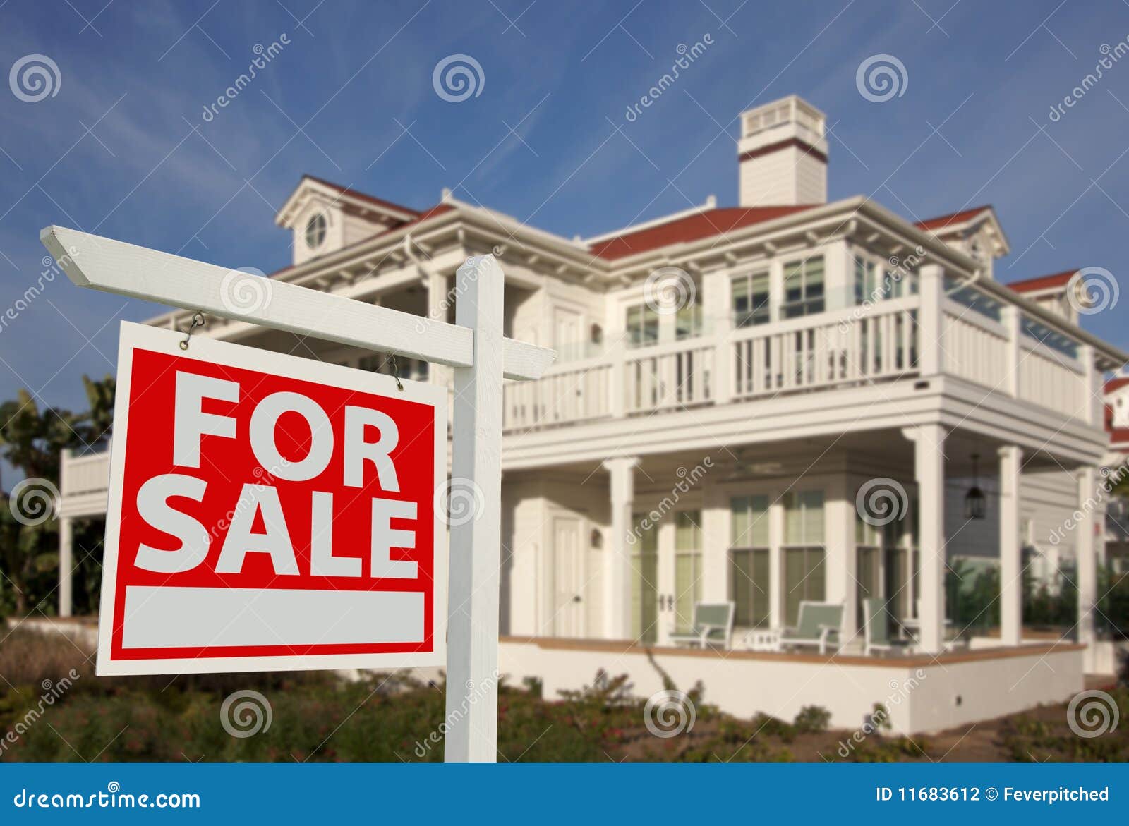 Home for Sale Sign & New Home Stock Photo - Image of entrance, loan ...