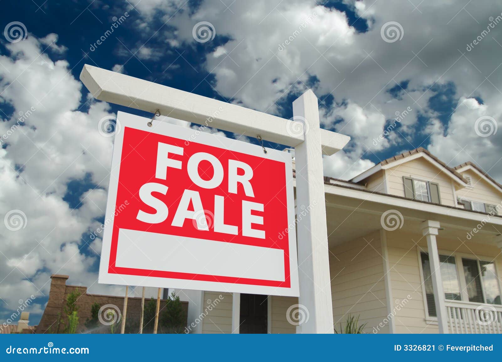 Home for Sale Sign & New Home Stock Image - Image of purchase, agent ...