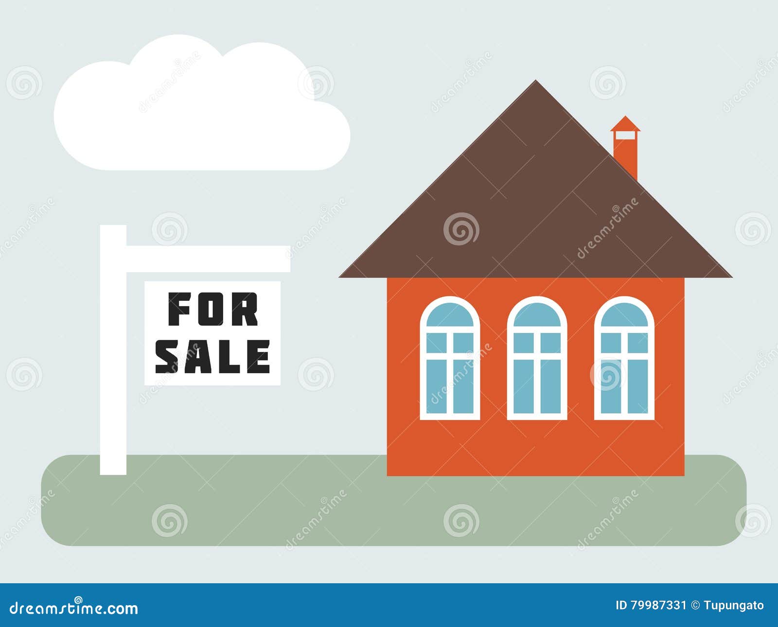 Home for sale stock vector. Illustration of building - 79987331