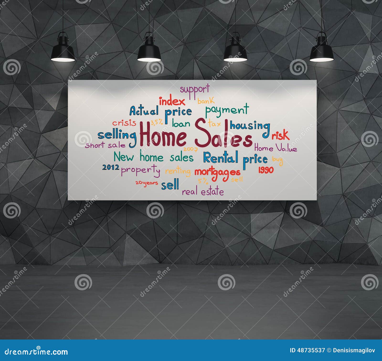 Home sales concept stock illustration. Illustration of placard - 48735537