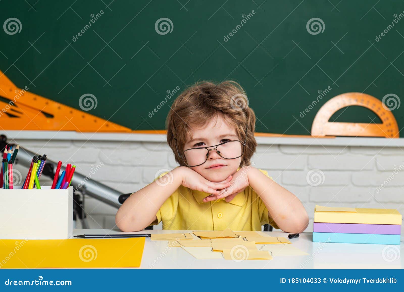 Home School for Pupil. Elementary School Classroom. Child Tutoring ...