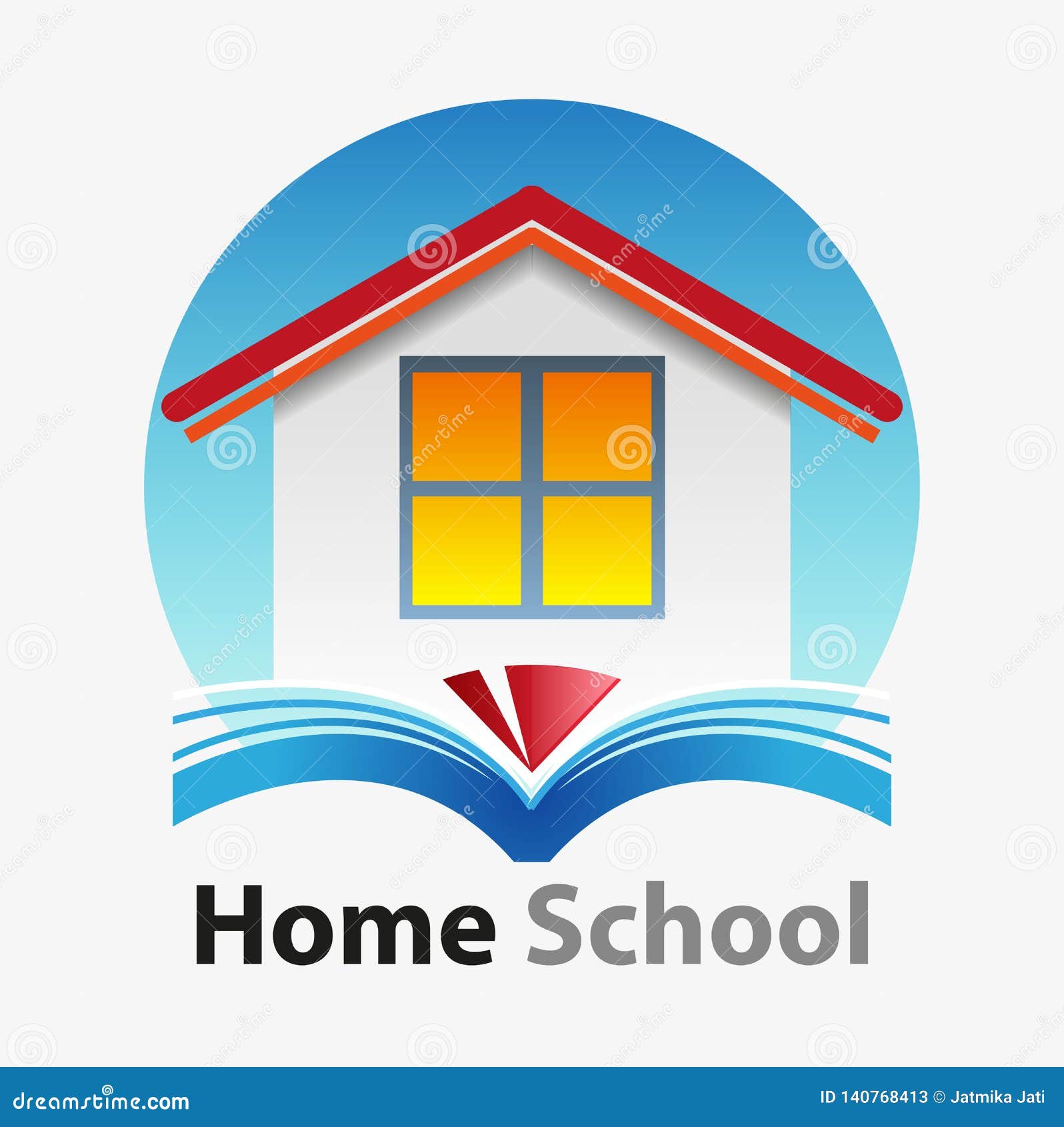 Home school symbol stock vector. Illustration of book - 140768413