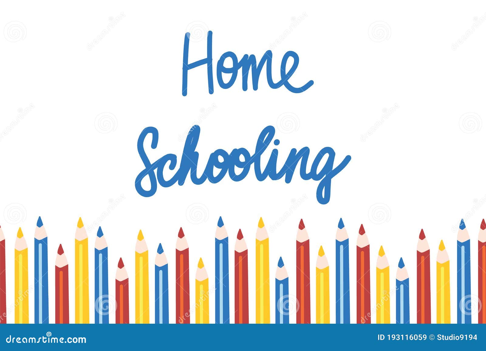 Home Schooling. Vector Illustration Template in Flat Style Stock Vector ...