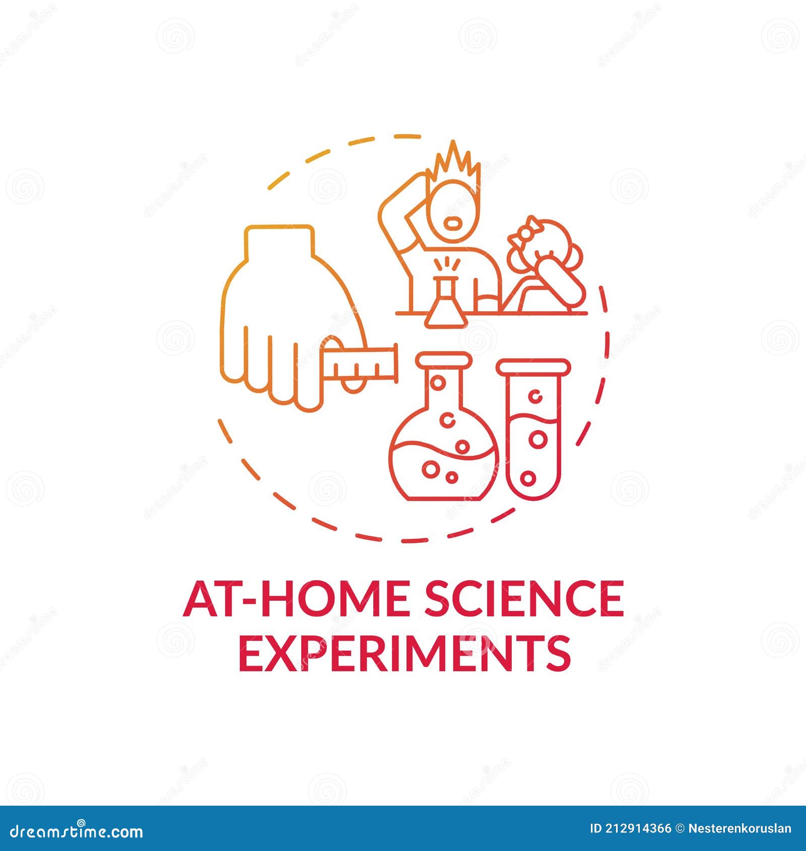 At Home Science Experiments Concept Icon Stock Vector - Illustration of ...