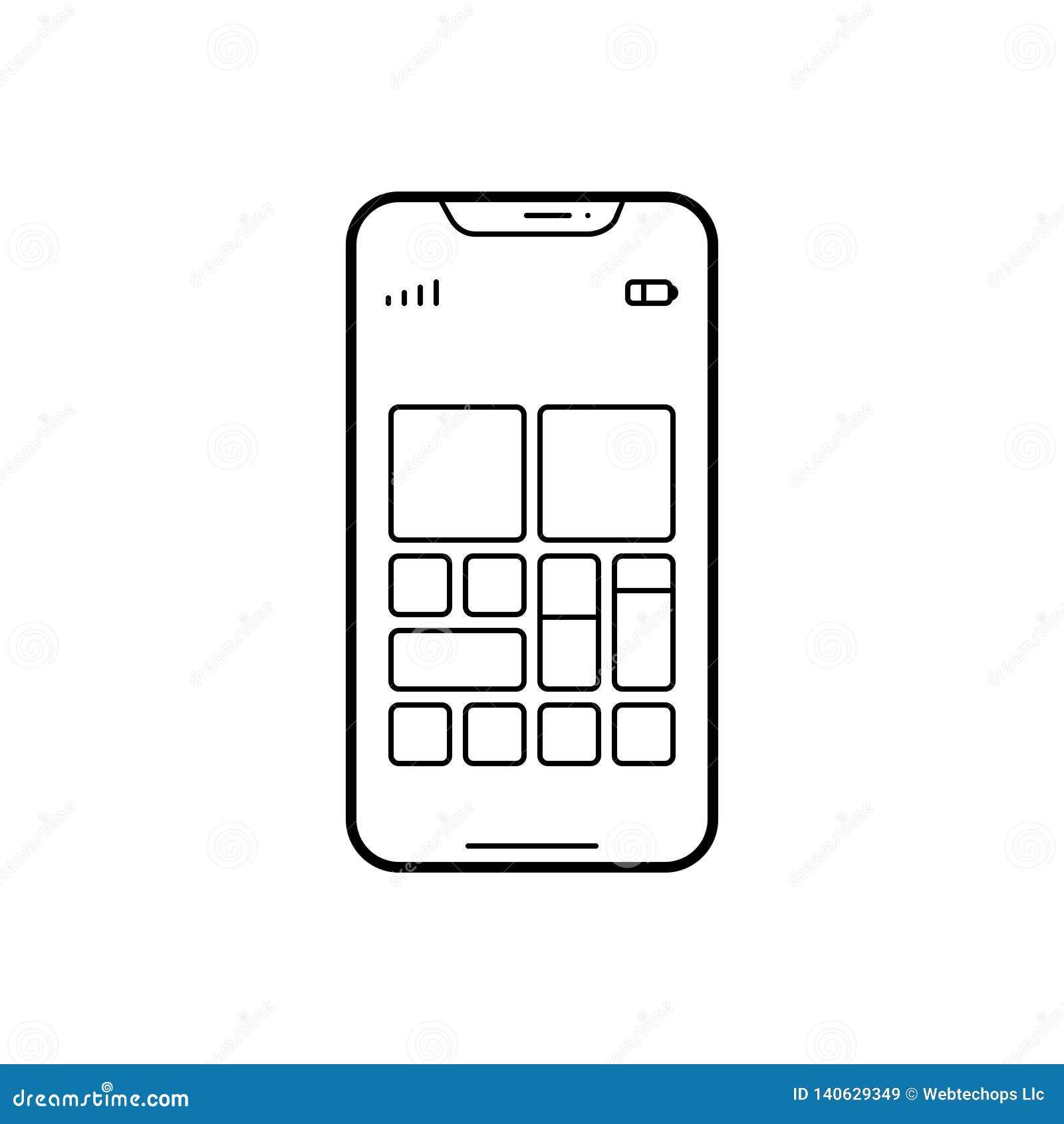 Black Line Icon for Home Screen, Iphone and Screen Stock Vector ...