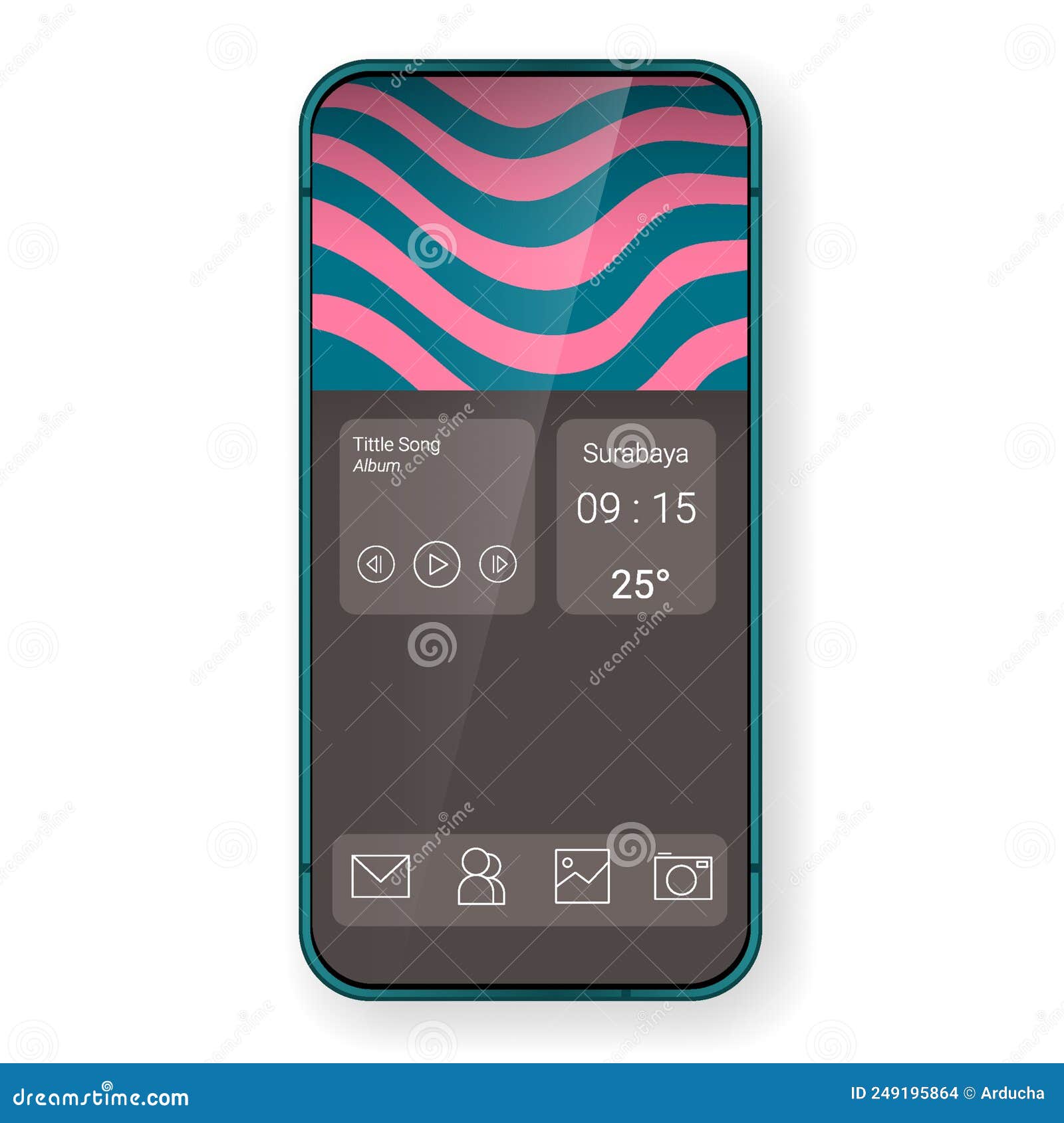 Home Screen Layout Mobile App Ui Rainbow Stock Vector - Illustration of ...