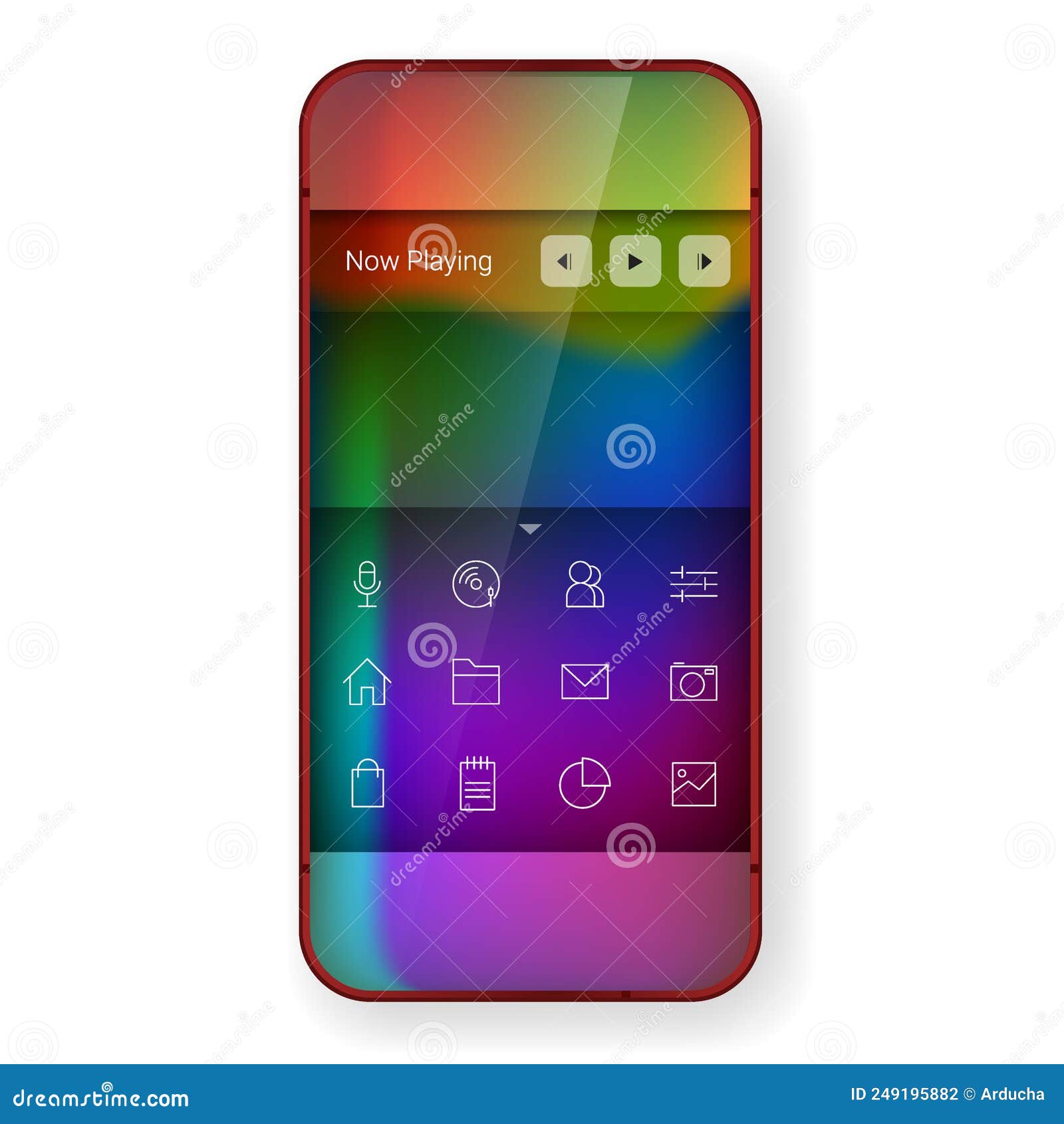 Home Screen Layout Mobile App Ui Rainbow Stock Vector - Illustration of ...