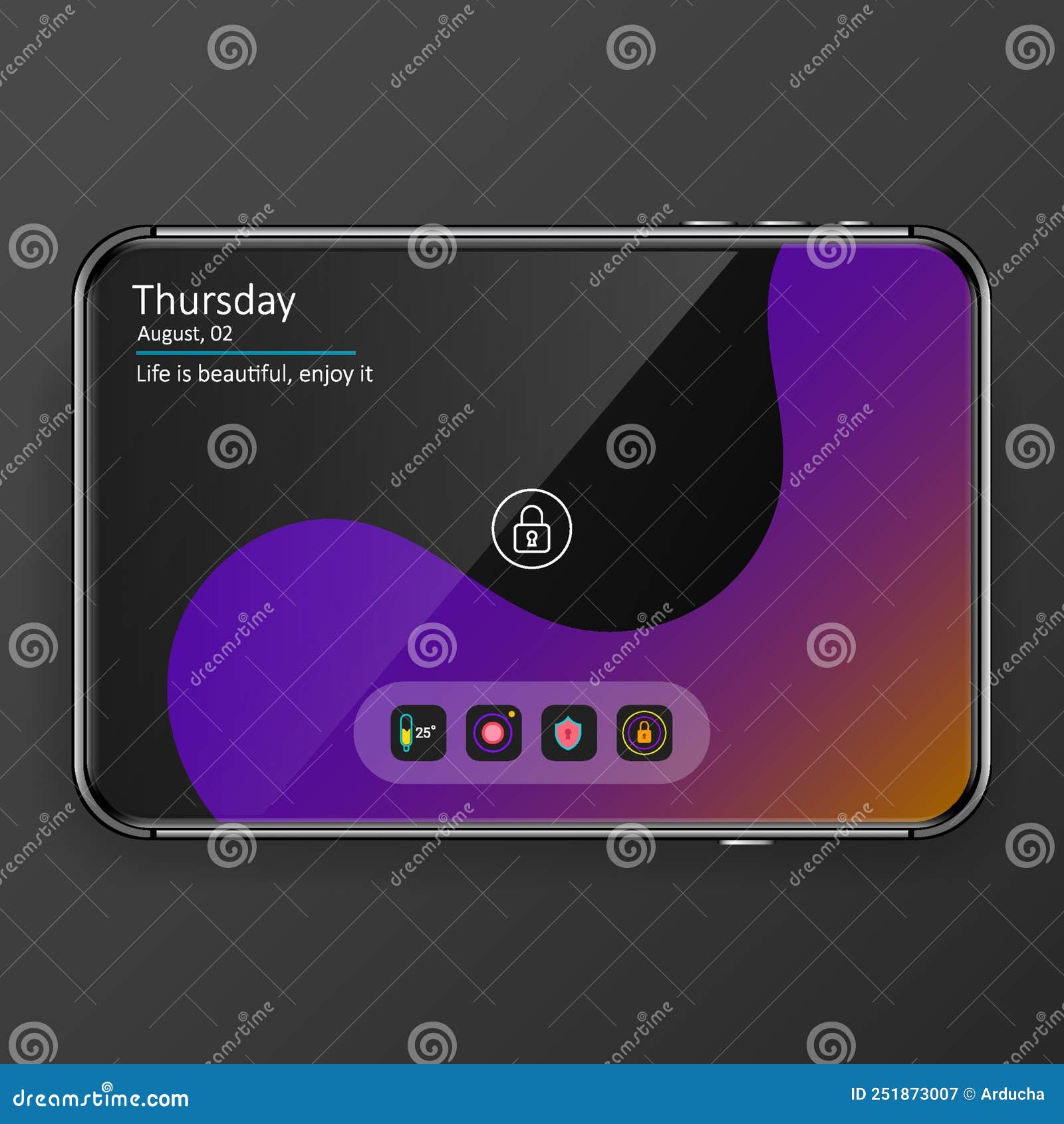 Home Screen Mobile Application User Interface Digital Realistic Tablet ...