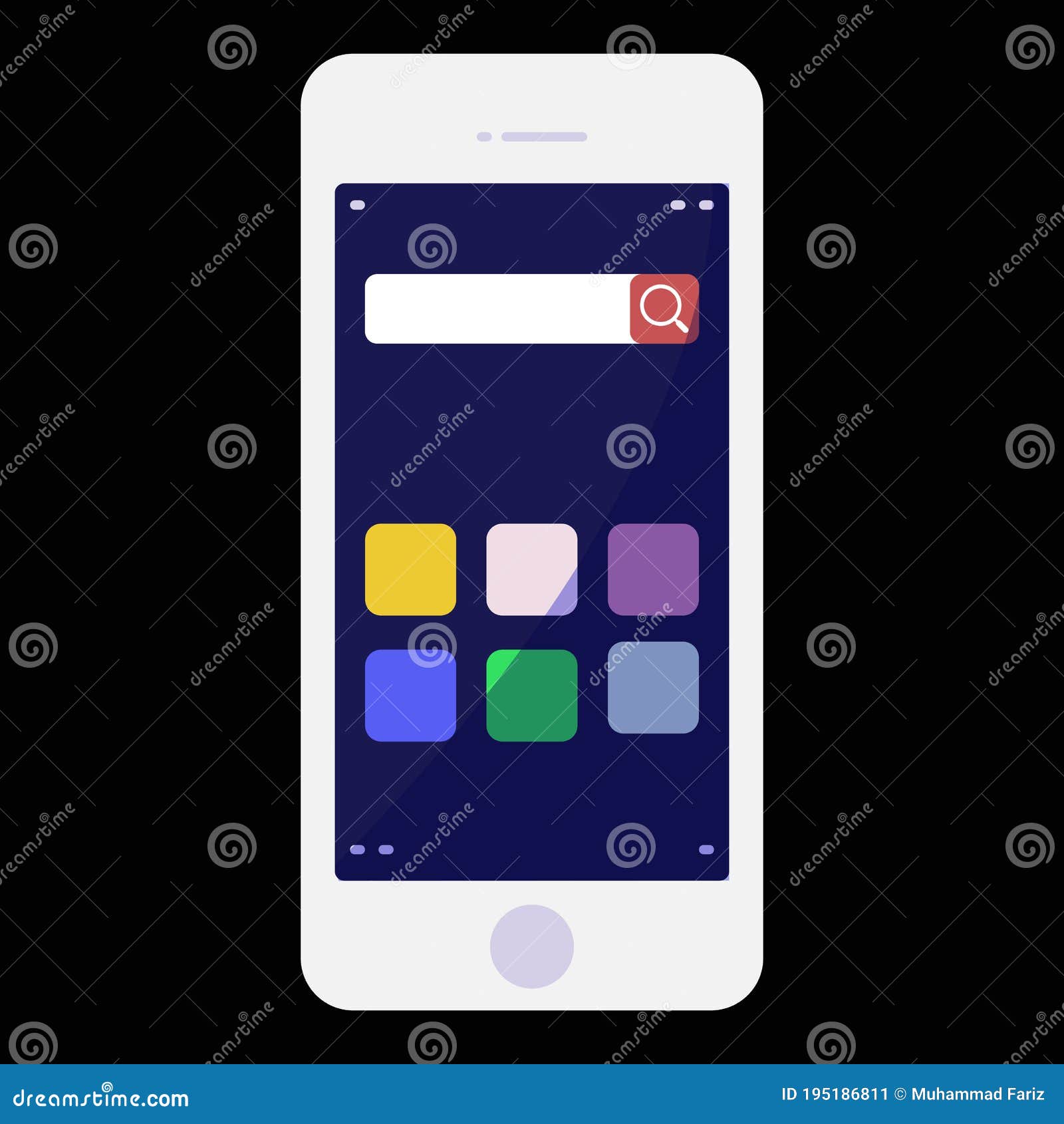 Home Screen Smartphone Interface Vector Template. Mobile Operating ... Home Screen Smartphone Interface Vector Template. Mobile Operating ...