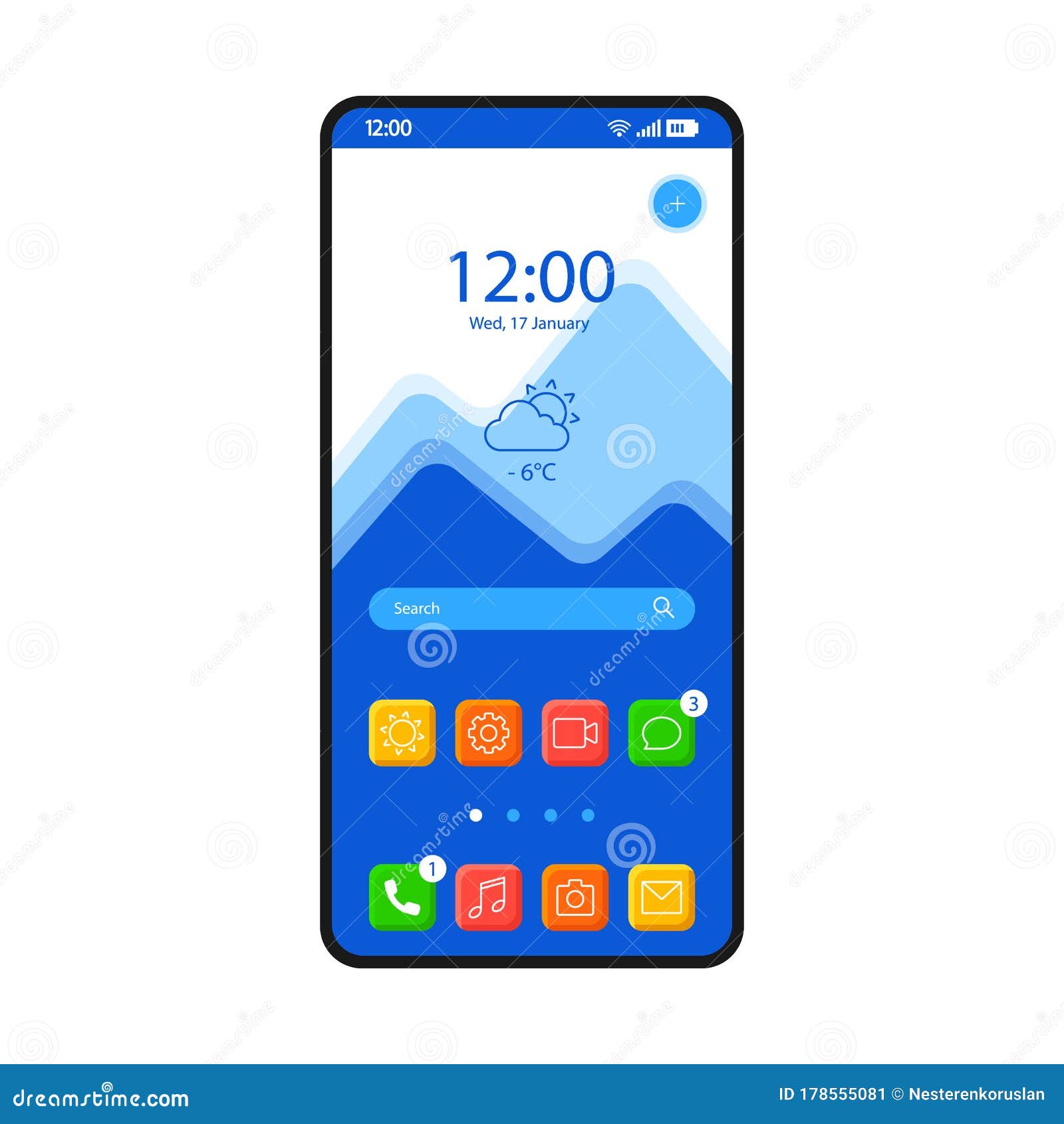 Home Screen Smartphone Interface Vector Template Stock Vector ...