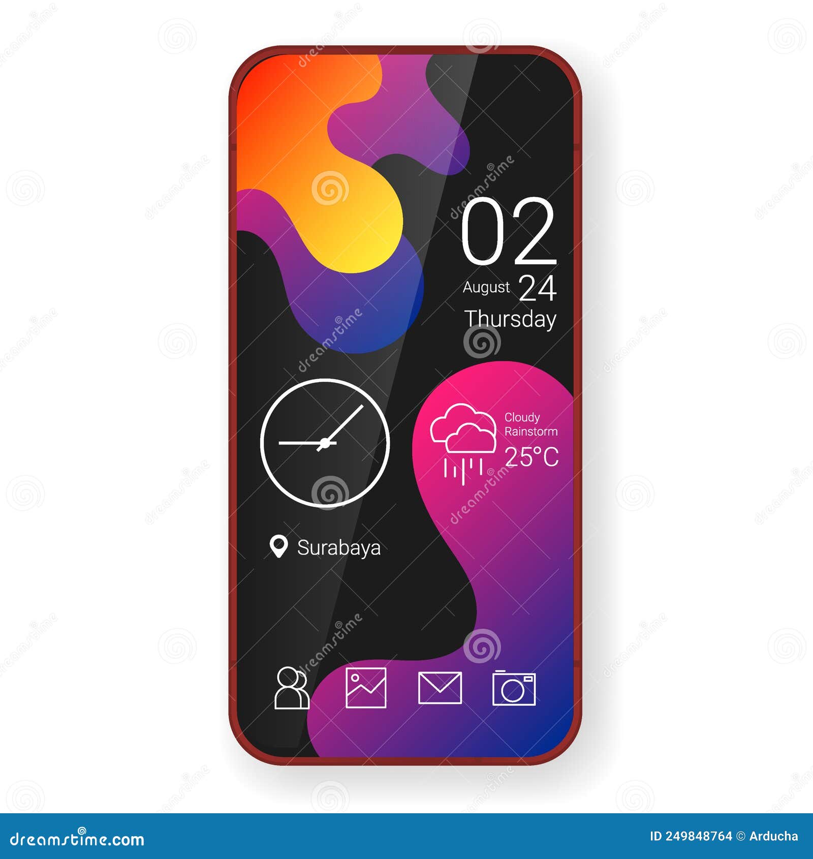 Home Screen Ui Design Custom Modifications Wave Texture Stock Vector ...