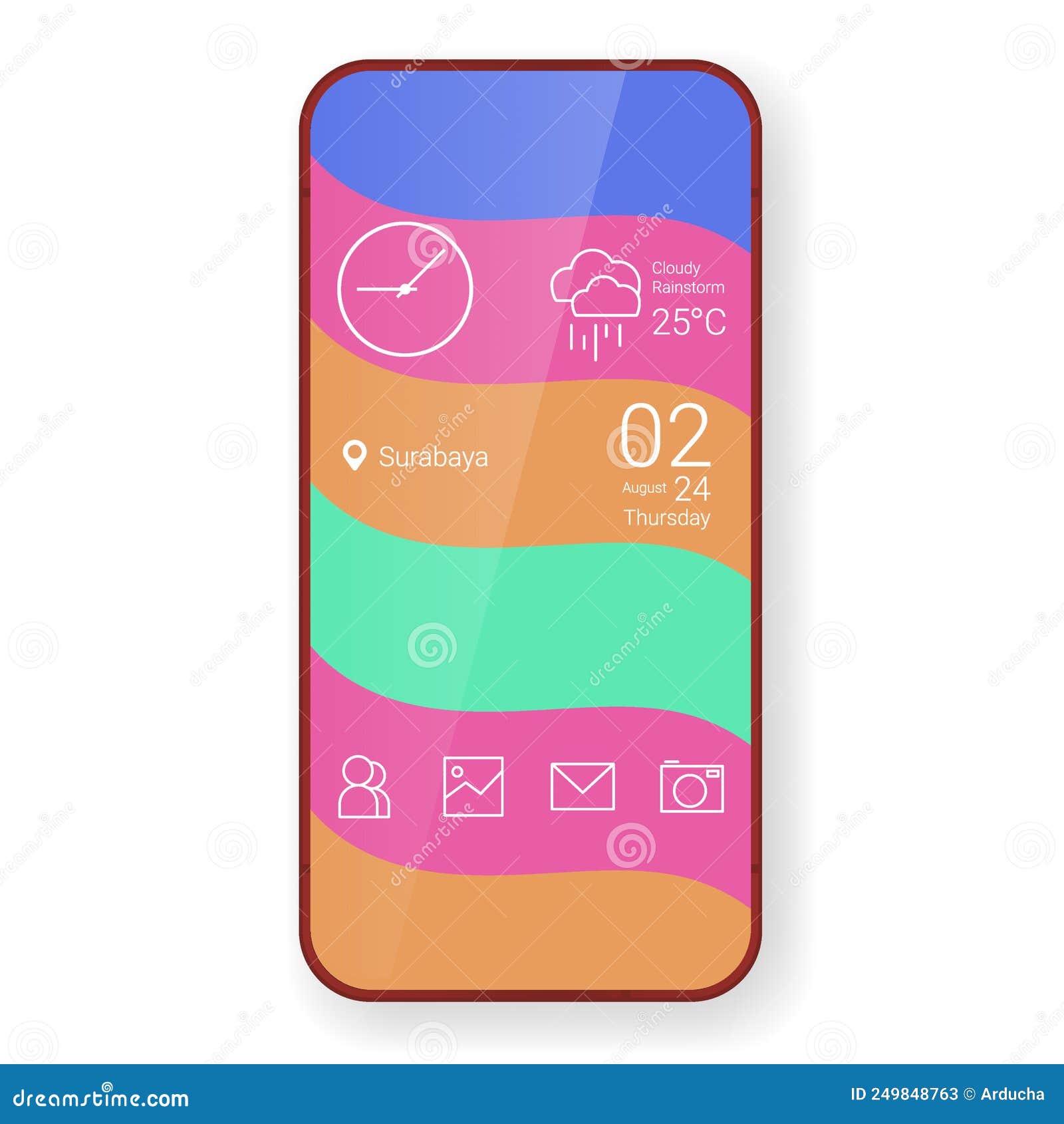 Home Screen Ui Design Custom Modifications Wave Stock Vector ...