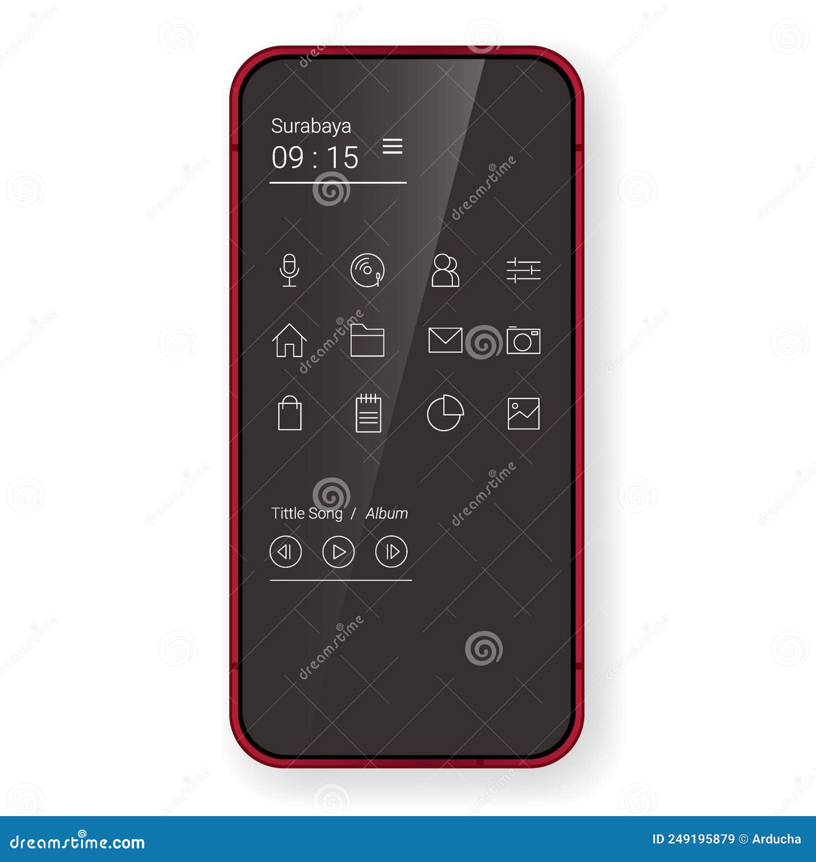 Home Screen User Interface Smartphone Theme Stock Vector - Illustration ...