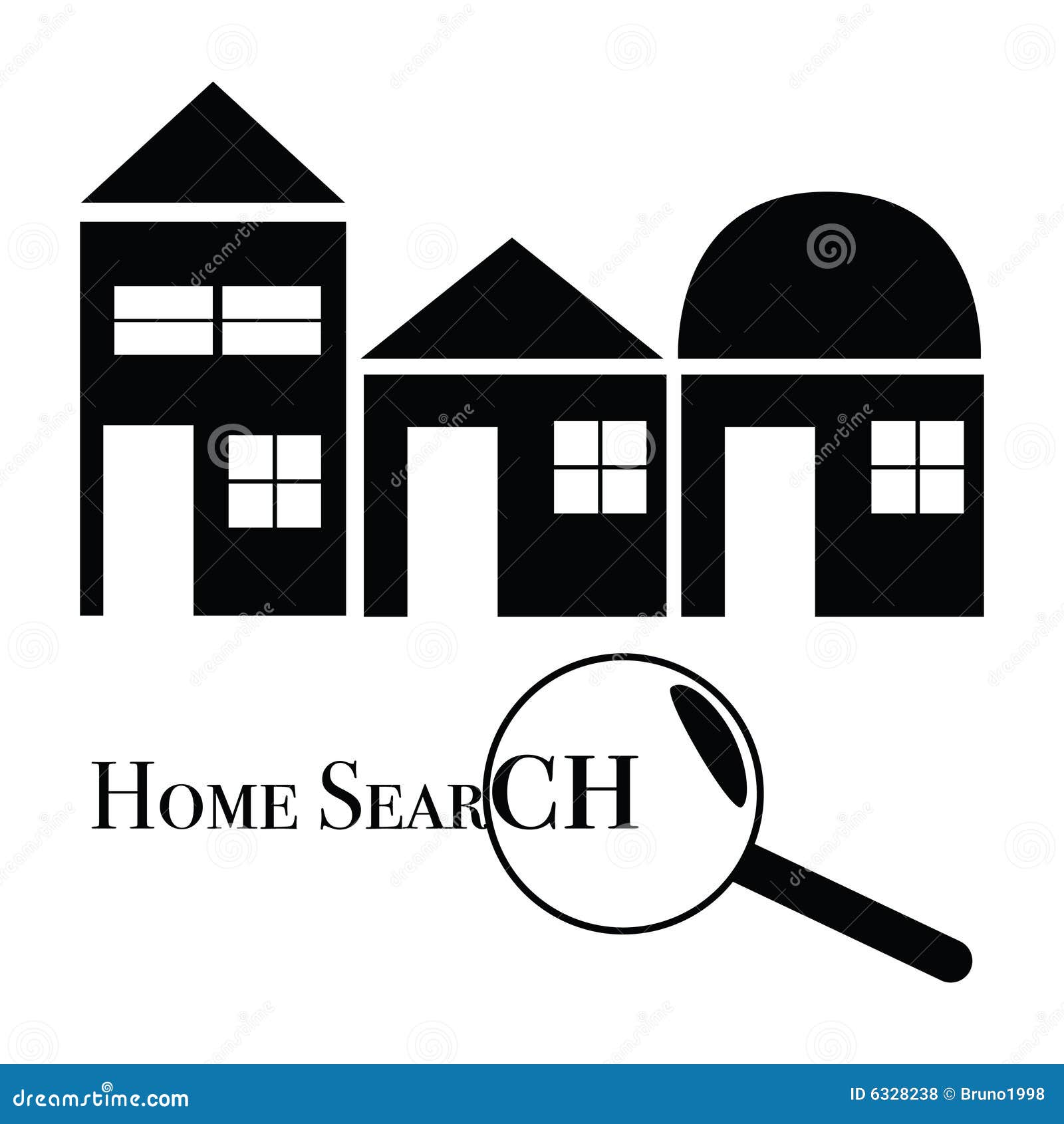 Home And Search Logo Designs Concept Vector Stock Illustration, Real ...