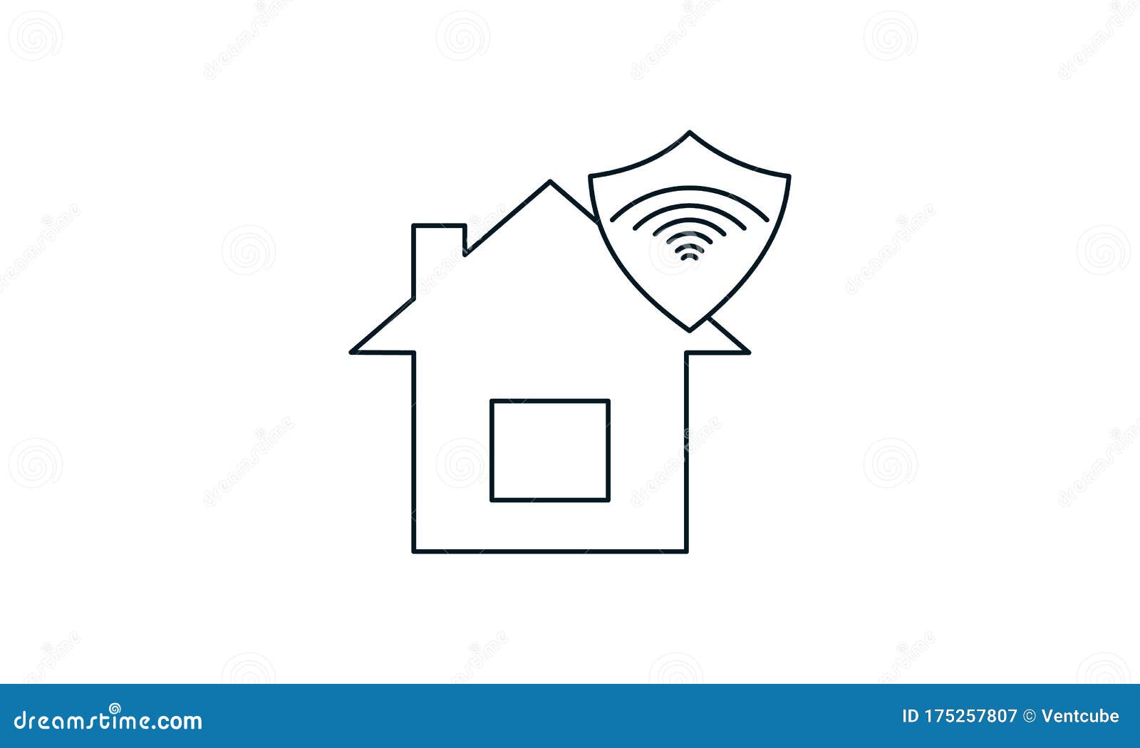 Home Secure Icon Flat Style Vector Illustration. Stock Illustration ...