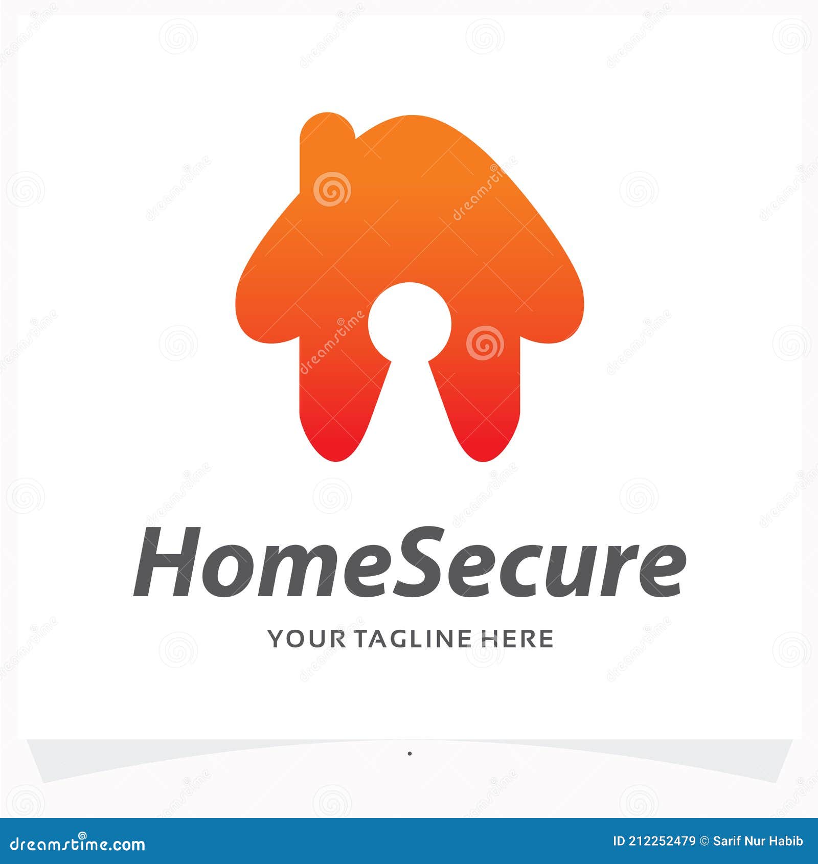 Home Secure Logo Design Template Stock Vector - Illustration of roof ...