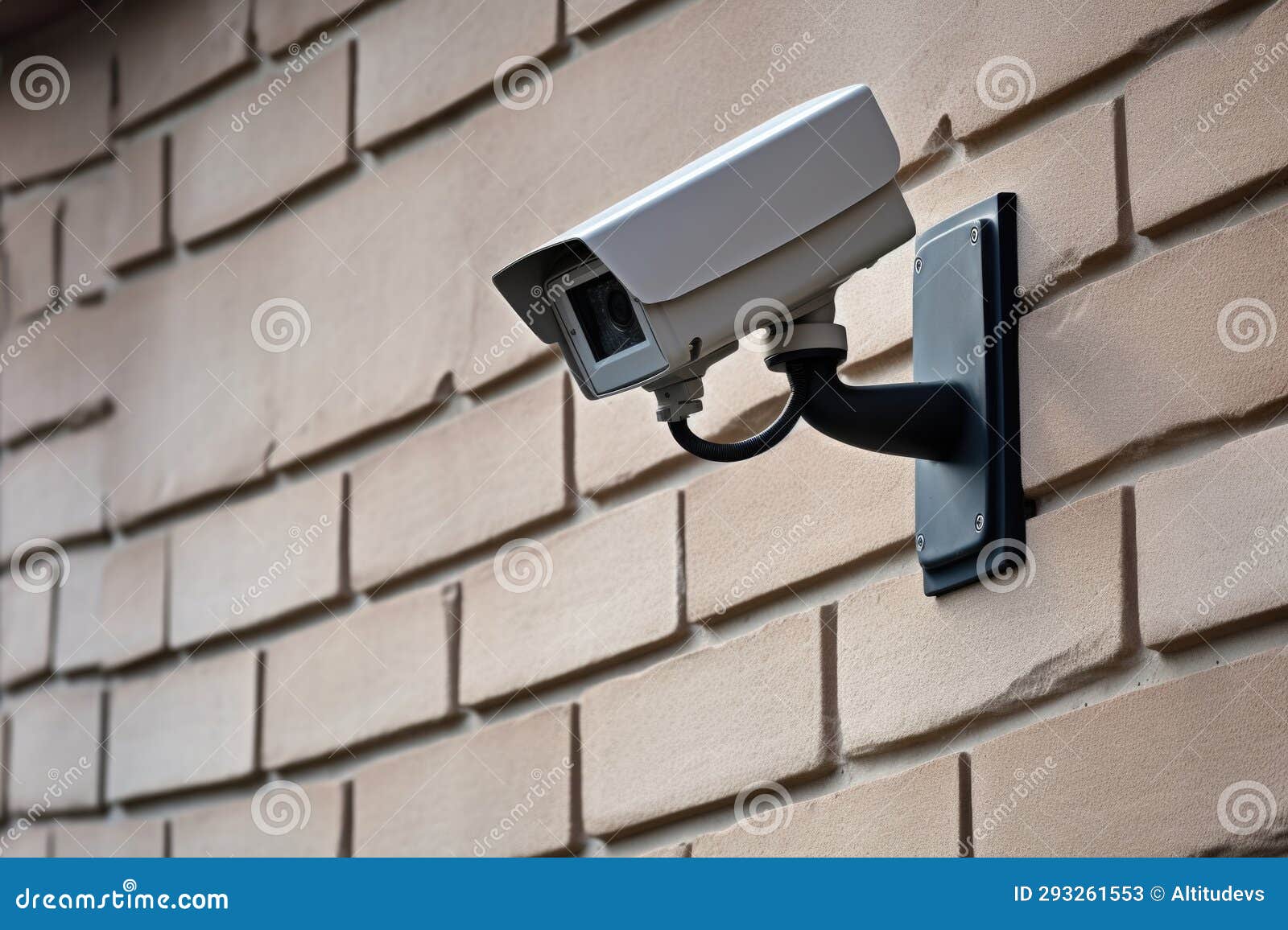Home Security Camera Mounted on a Wall Stock Image - Image of ...