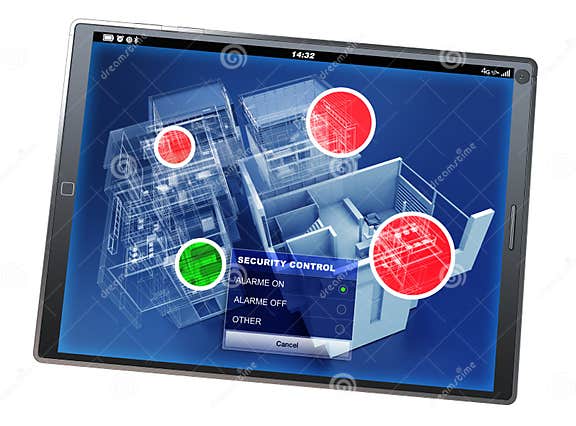 Home Security Control Tablet App Stock Image - Image of burglar, modern ...