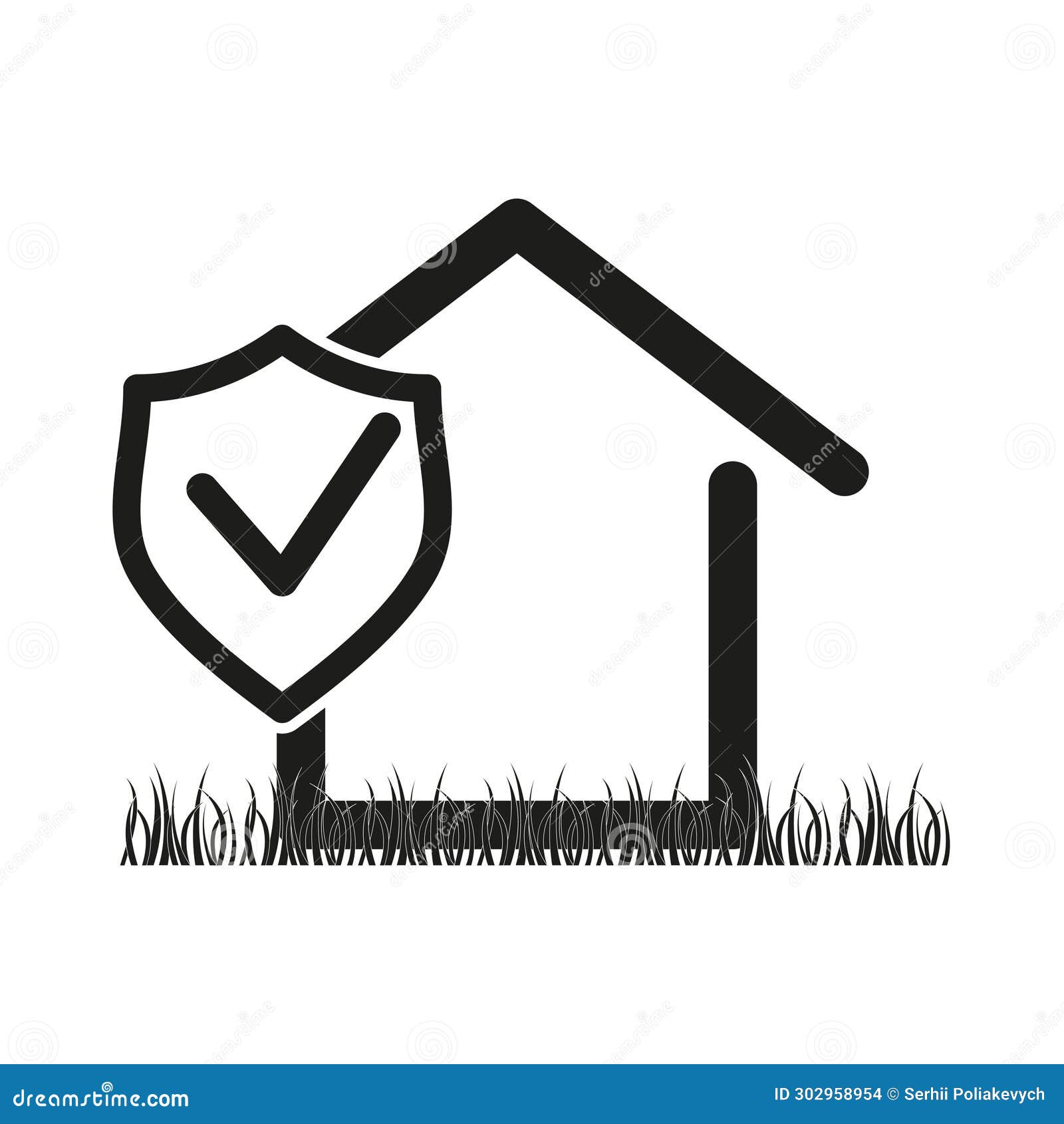 Home Security Icon. Home with Shield Symbol. House Protect. Vector ...