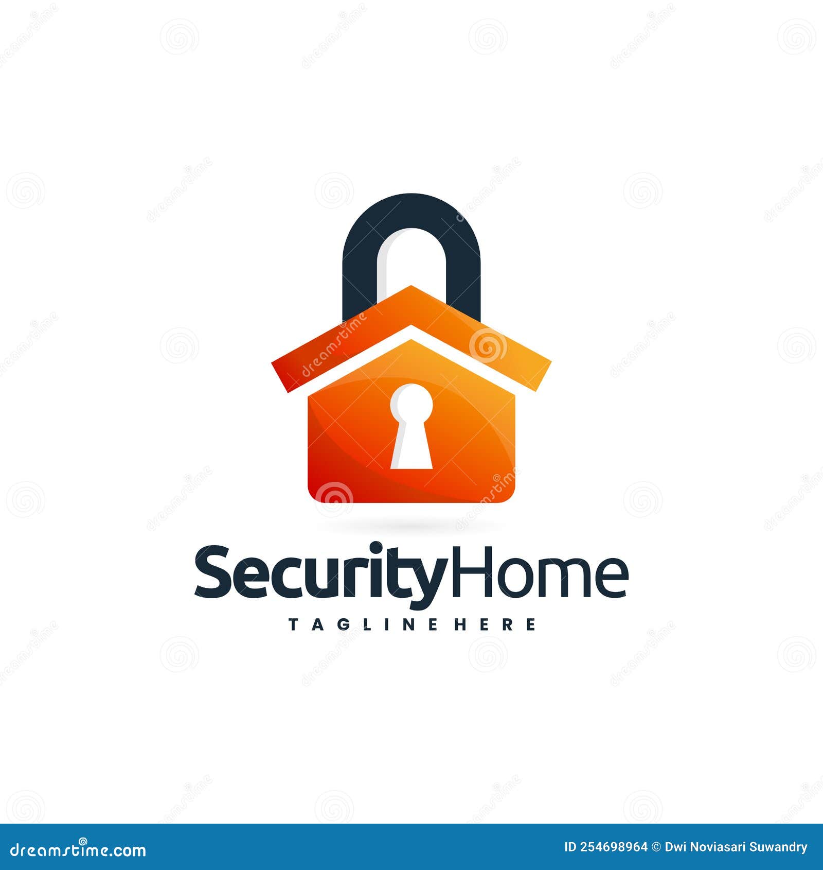 Home Security with Padlock Security Combination Concept Logo Design ...