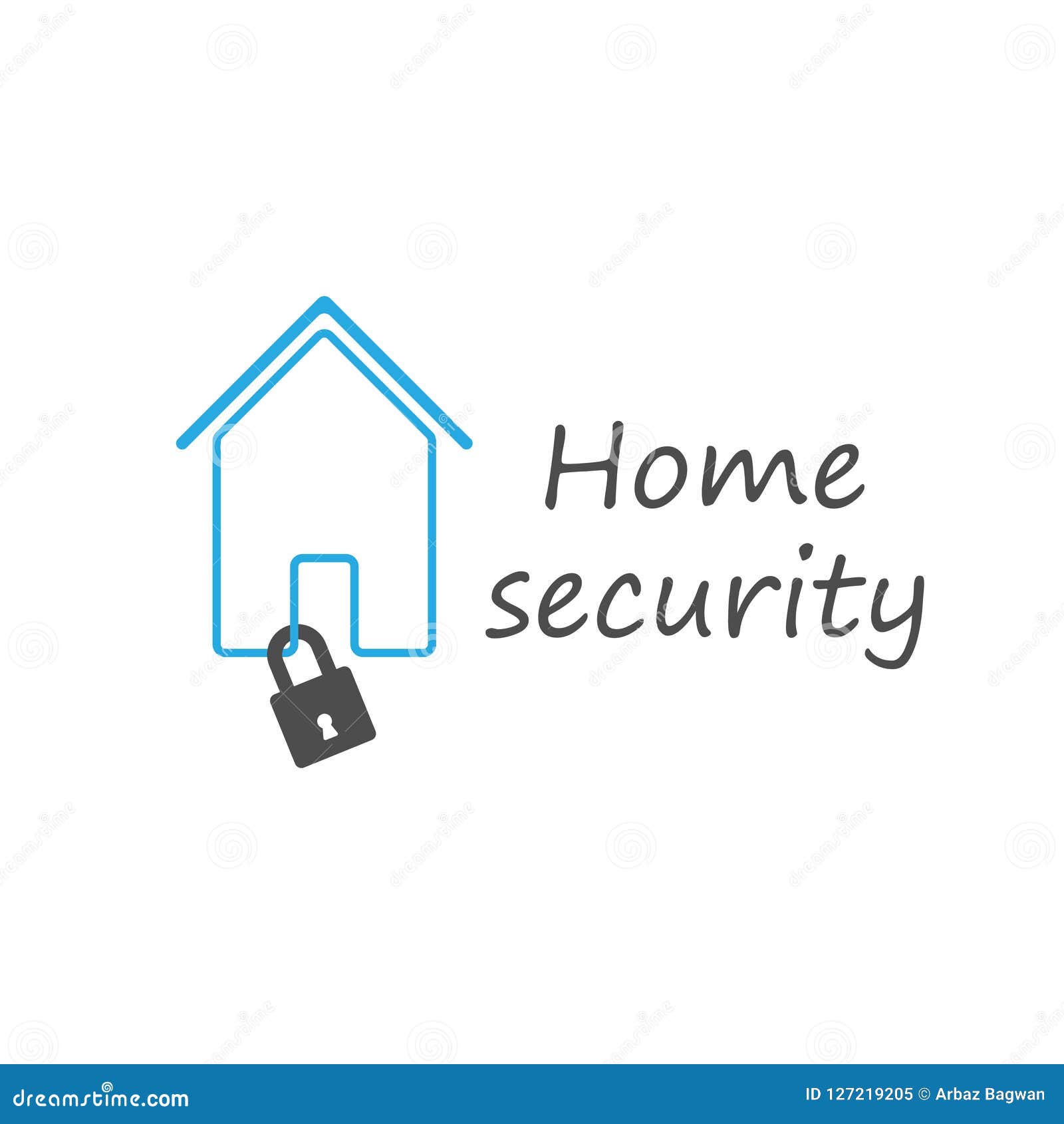 Home security padlock stock vector. Illustration of digital - 127219205
