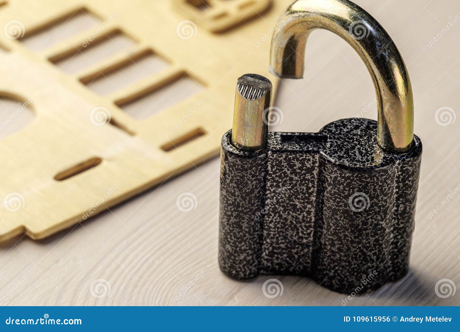 Home Security at Risk, a Broken Padlock of Iron, an Old Lock Stock ...