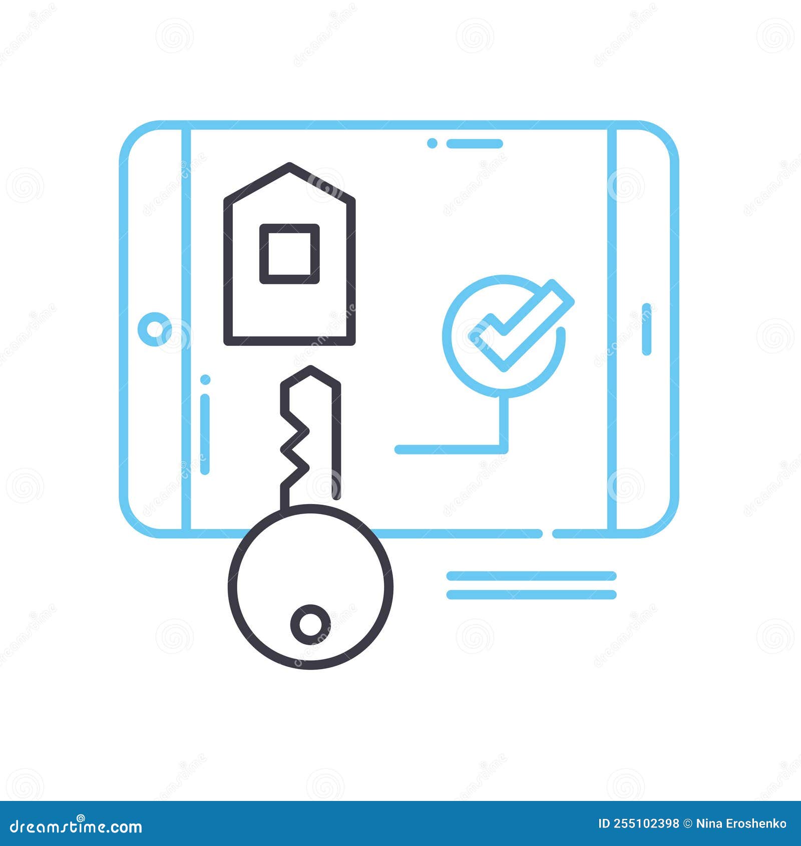 Home Security System Line Icon, Outline Symbol, Vector Illustration ...