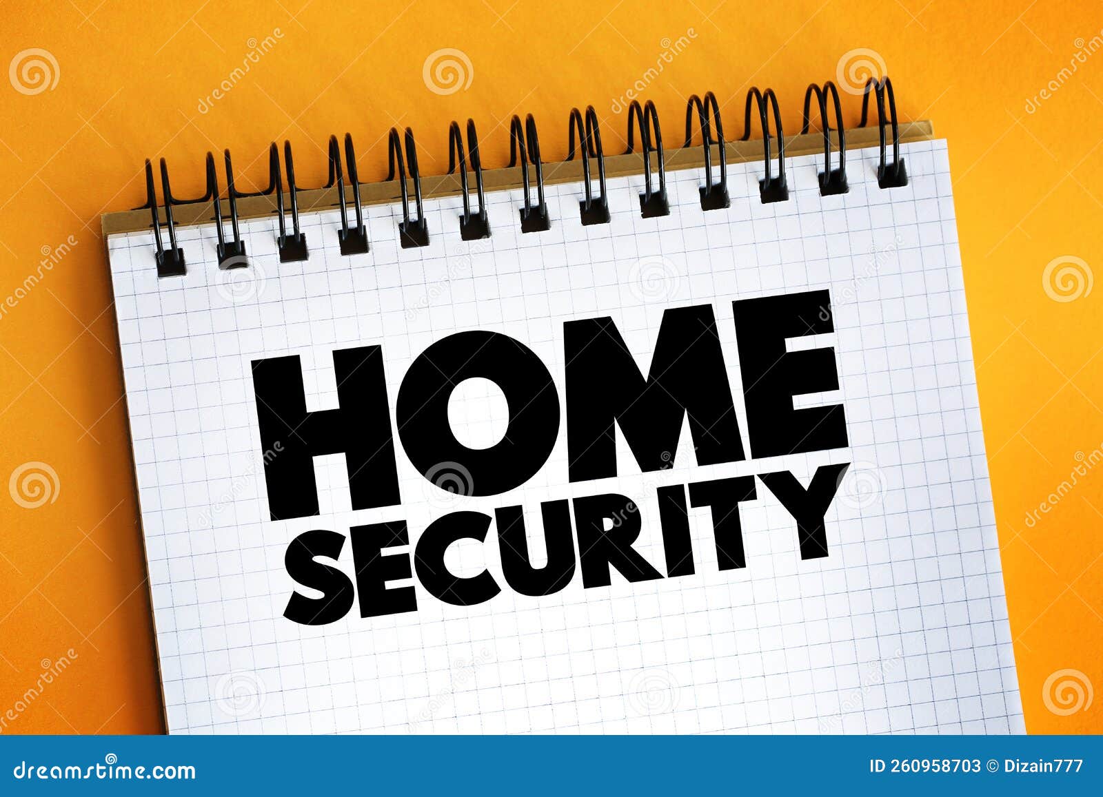Home Security Text on Notepad, Concept Background Stock Image - Image ...