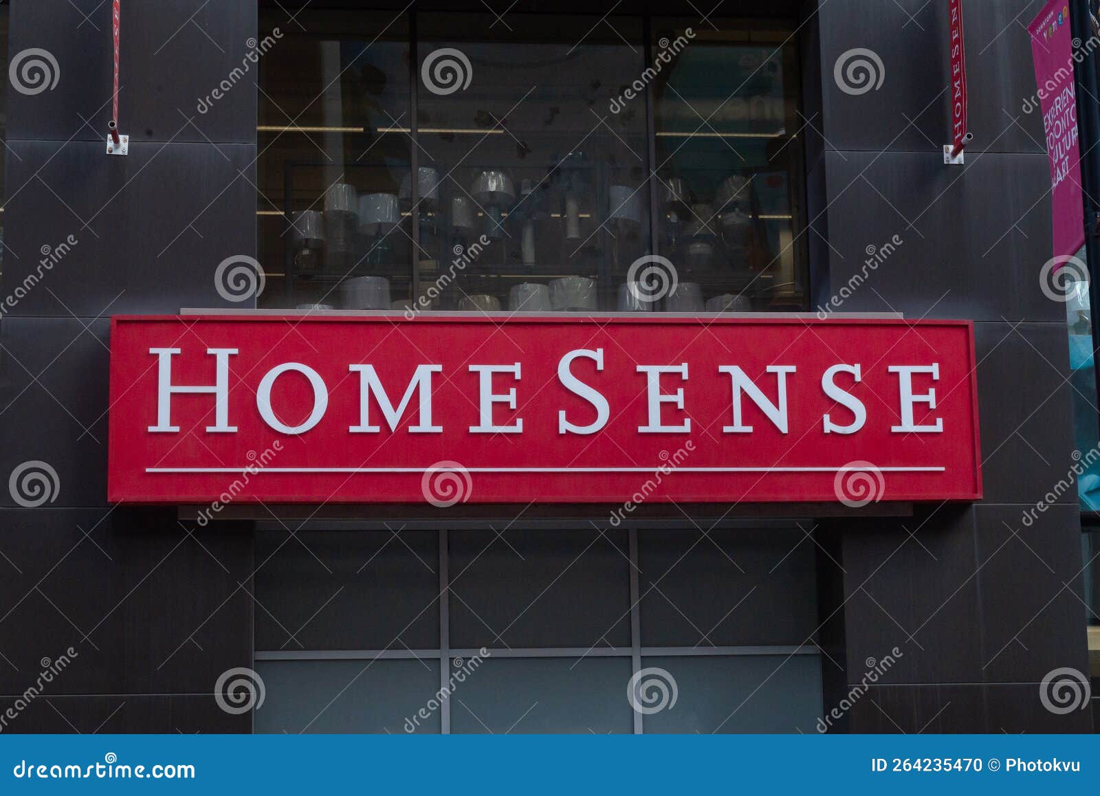 Home Sense sign view editorial image. Image of facade - 264235470