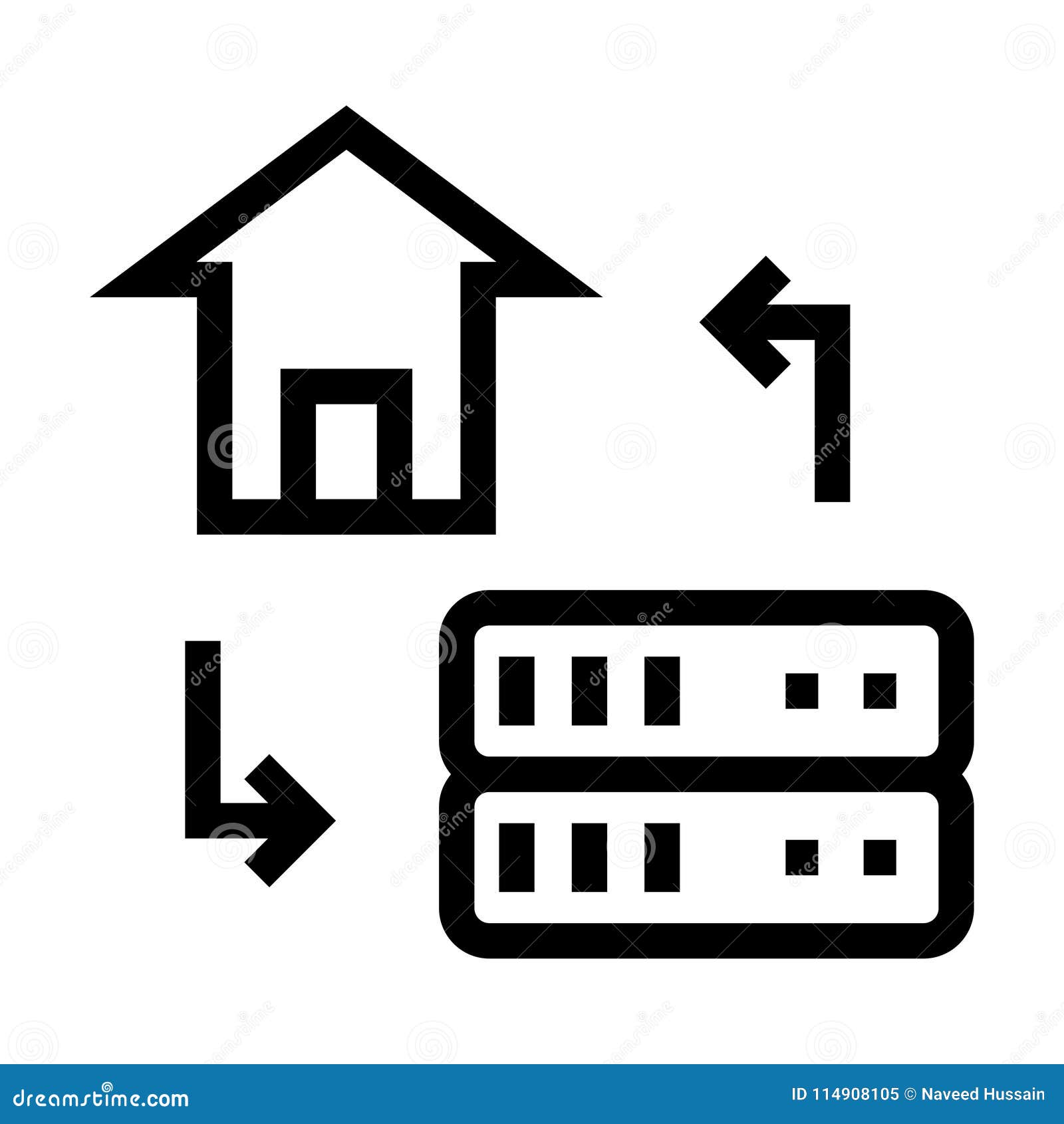 Home server line icon stock illustration. Illustration of line - 114908105