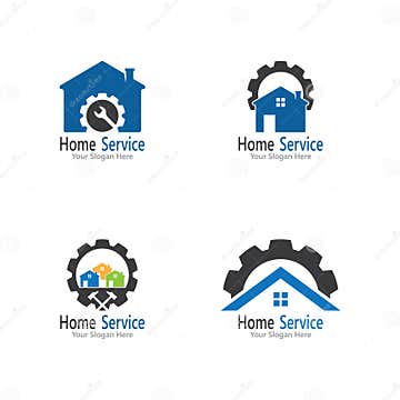 Home Service Construction Logo Vector Template Stock Image - Image of ...