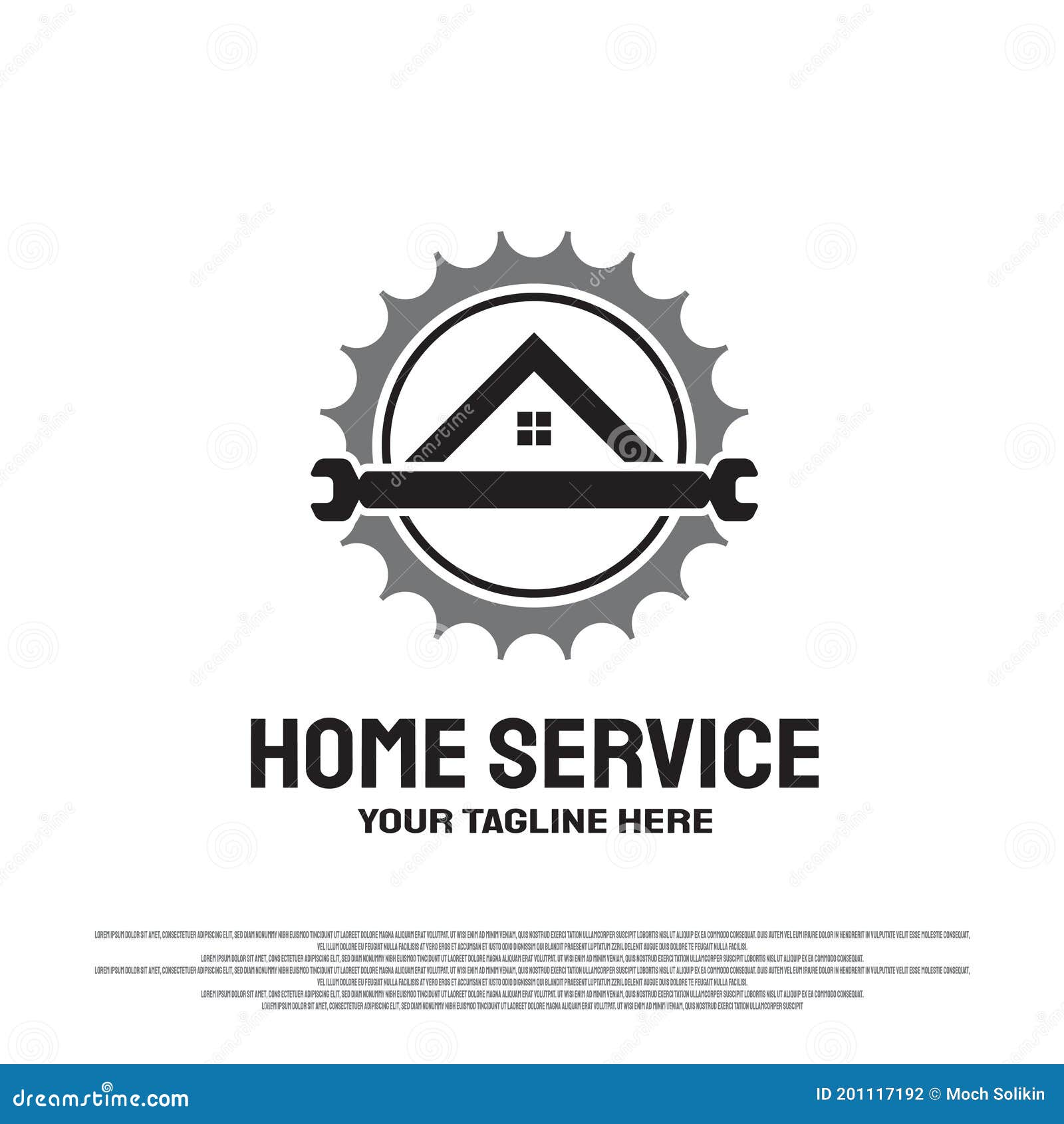Home Service Logo Design with Gears and Wrench Concept. Machine ...