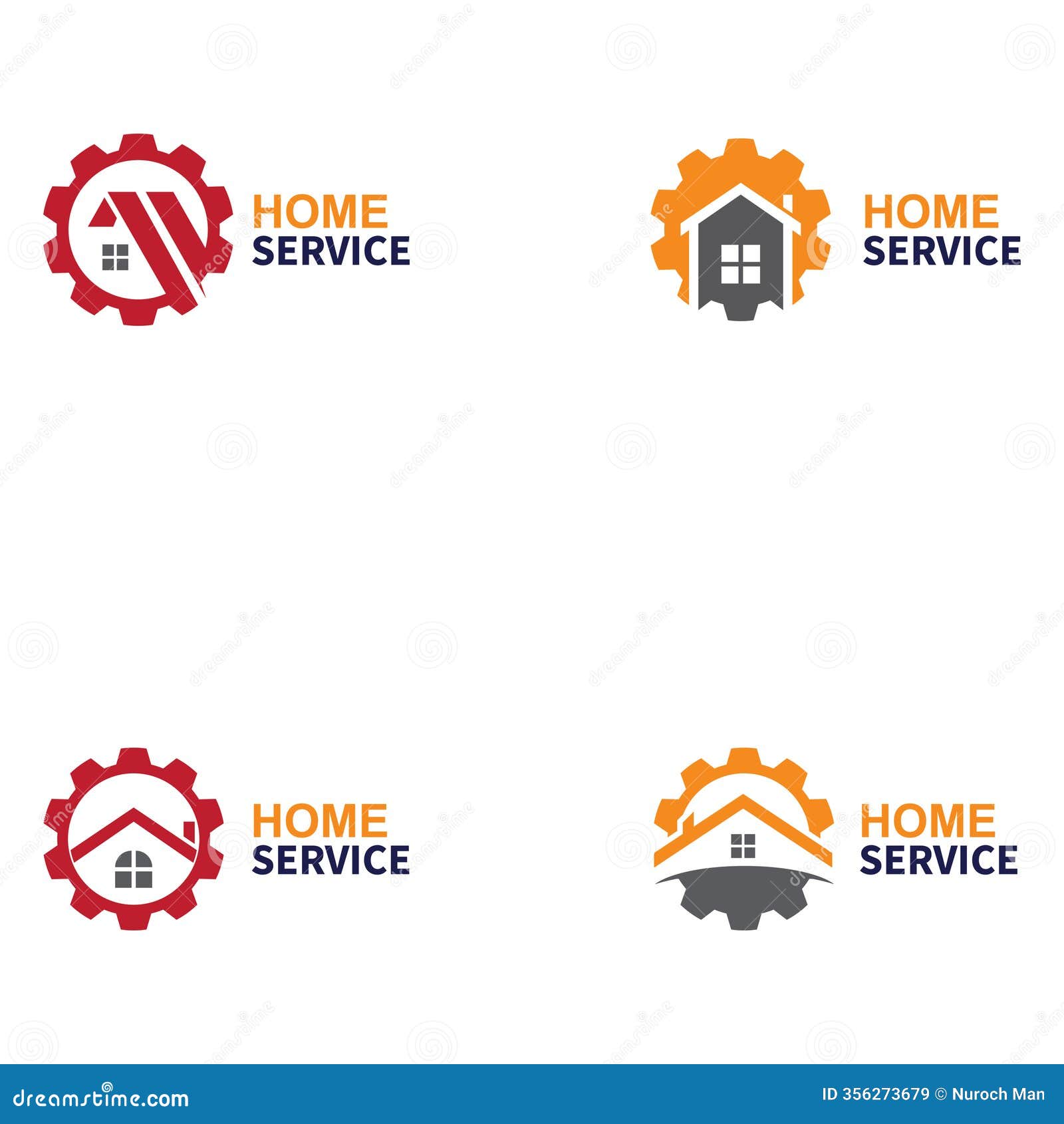 Home Service Logo Design Vector Illustration Home Gear Logo Template ...