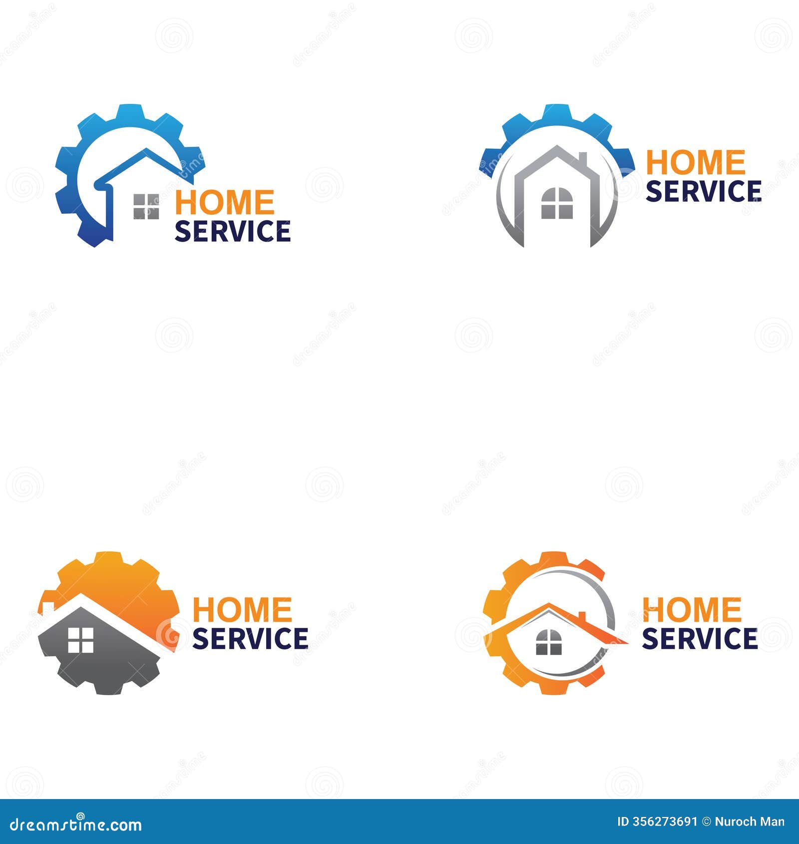 Home Service Logo Design Vector Illustration Home Gear Logo Template ...