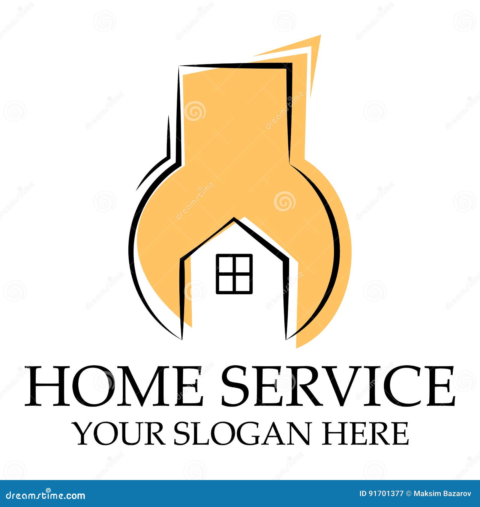 Home Service Logo Template Cartoon Vector | CartoonDealer.com #91701377