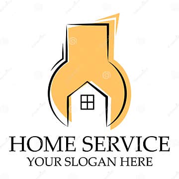 Home service logo template stock vector. Illustration of brush - 91701377