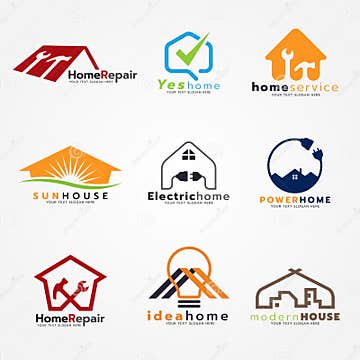 Home Service and Modern Logo Vector Set Art Design Stock Vector ...