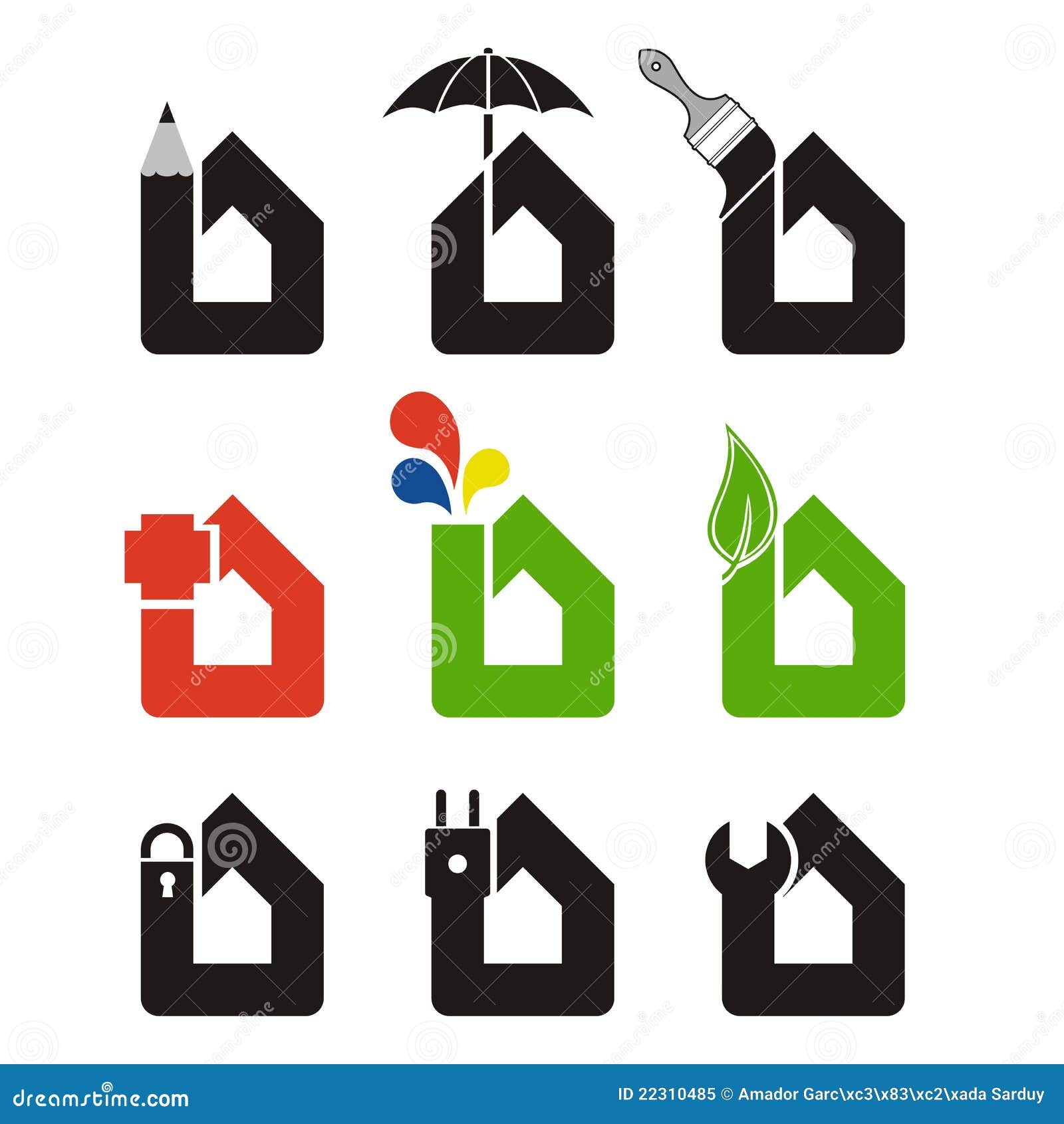 Home services icons stock vector. Illustration of ecological - 22310485