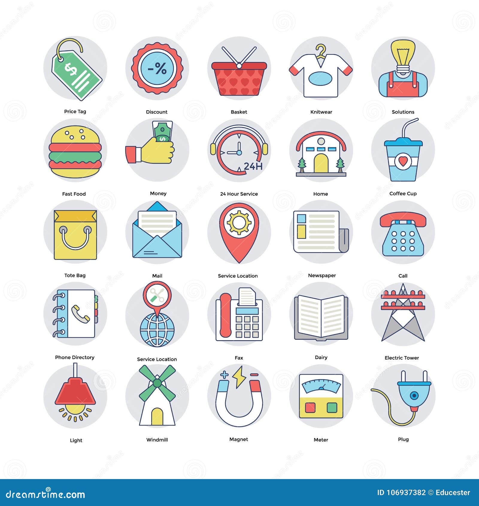 Home and Services Vector Icons Set Stock Illustration - Illustration of ...
