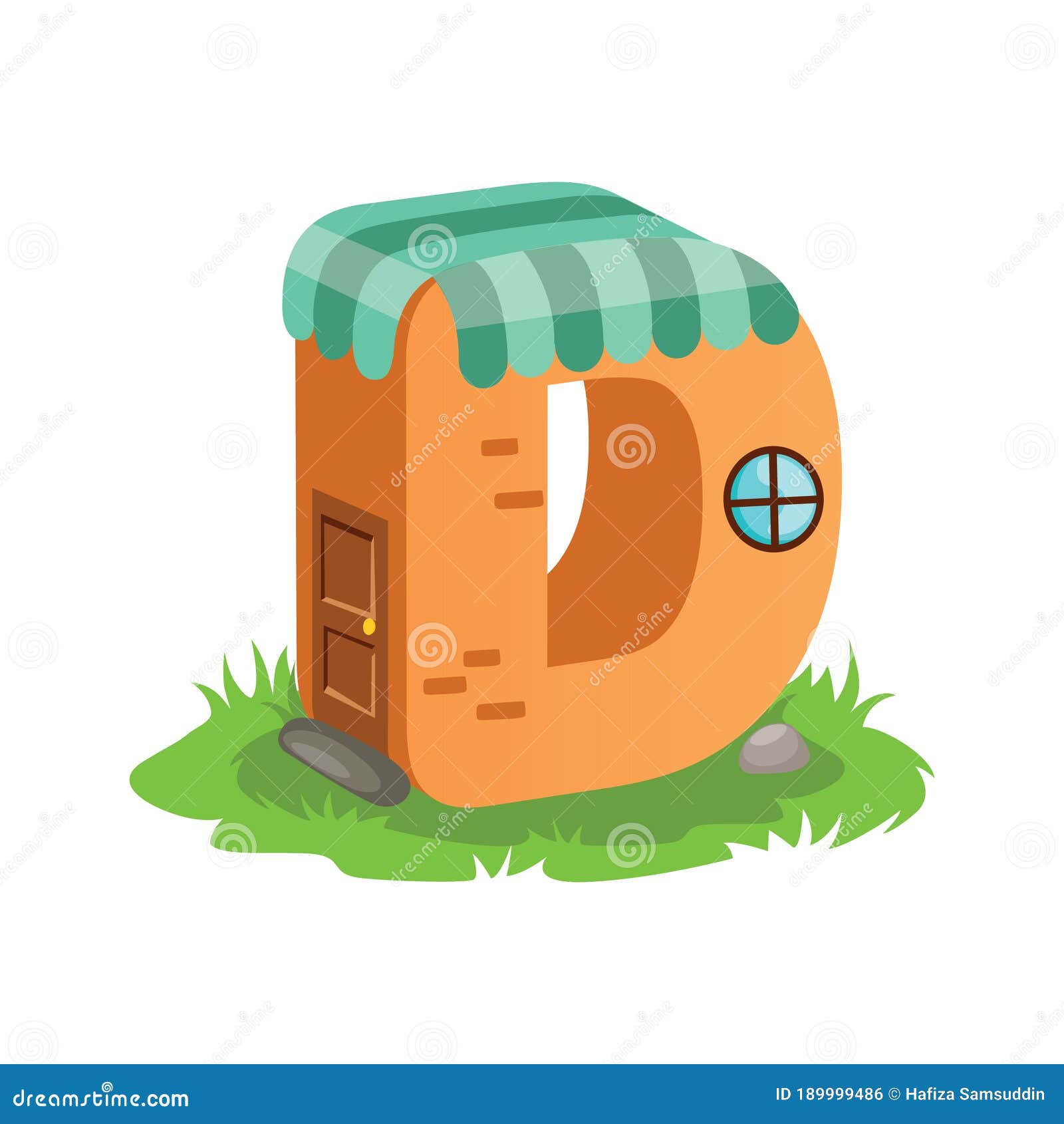 Home in the Shape of Alphabet D. Vector Illustration Decorative Design ...
