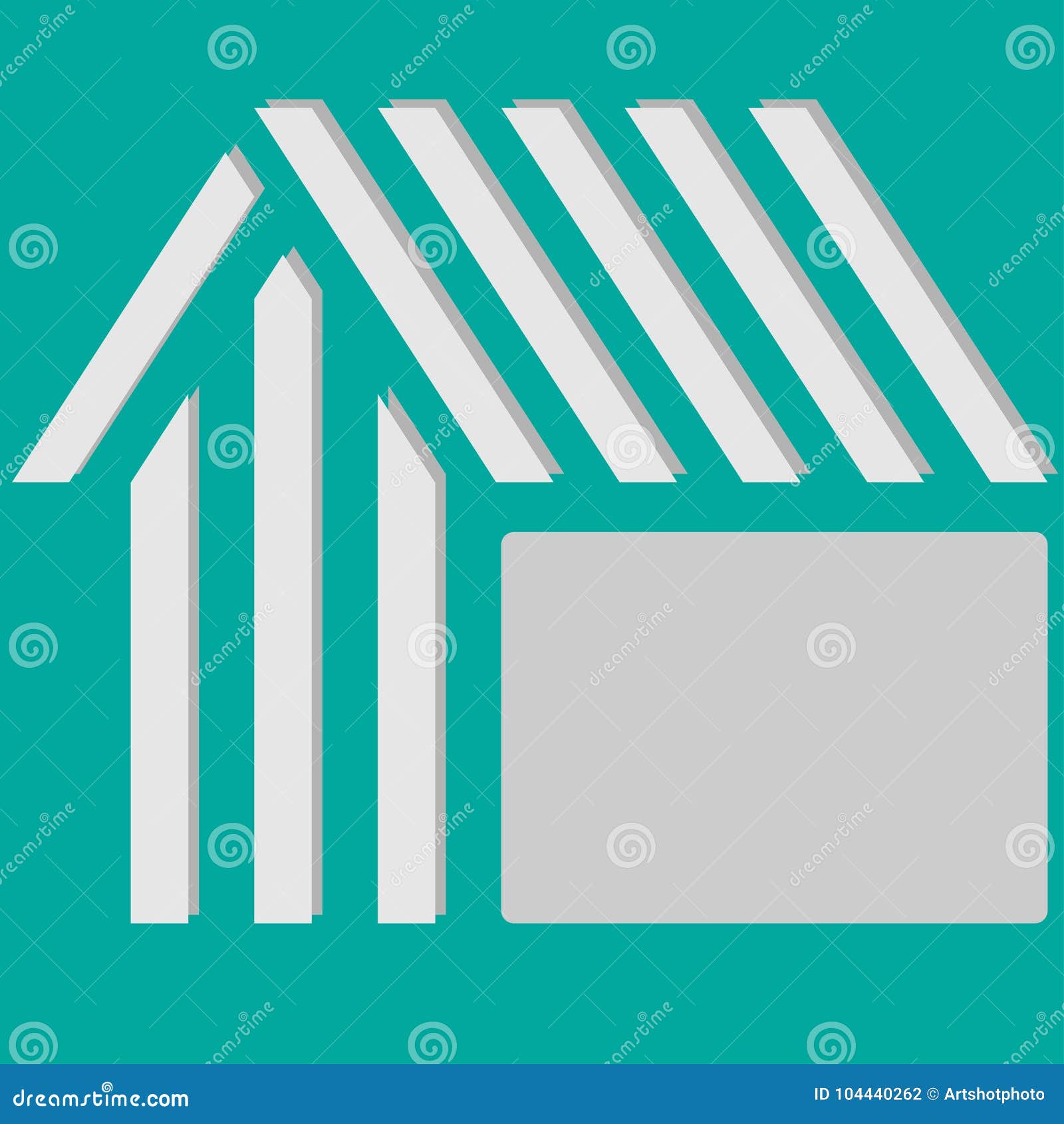 Home Shape Built from Lines and a Rectangle Stock Illustration ...