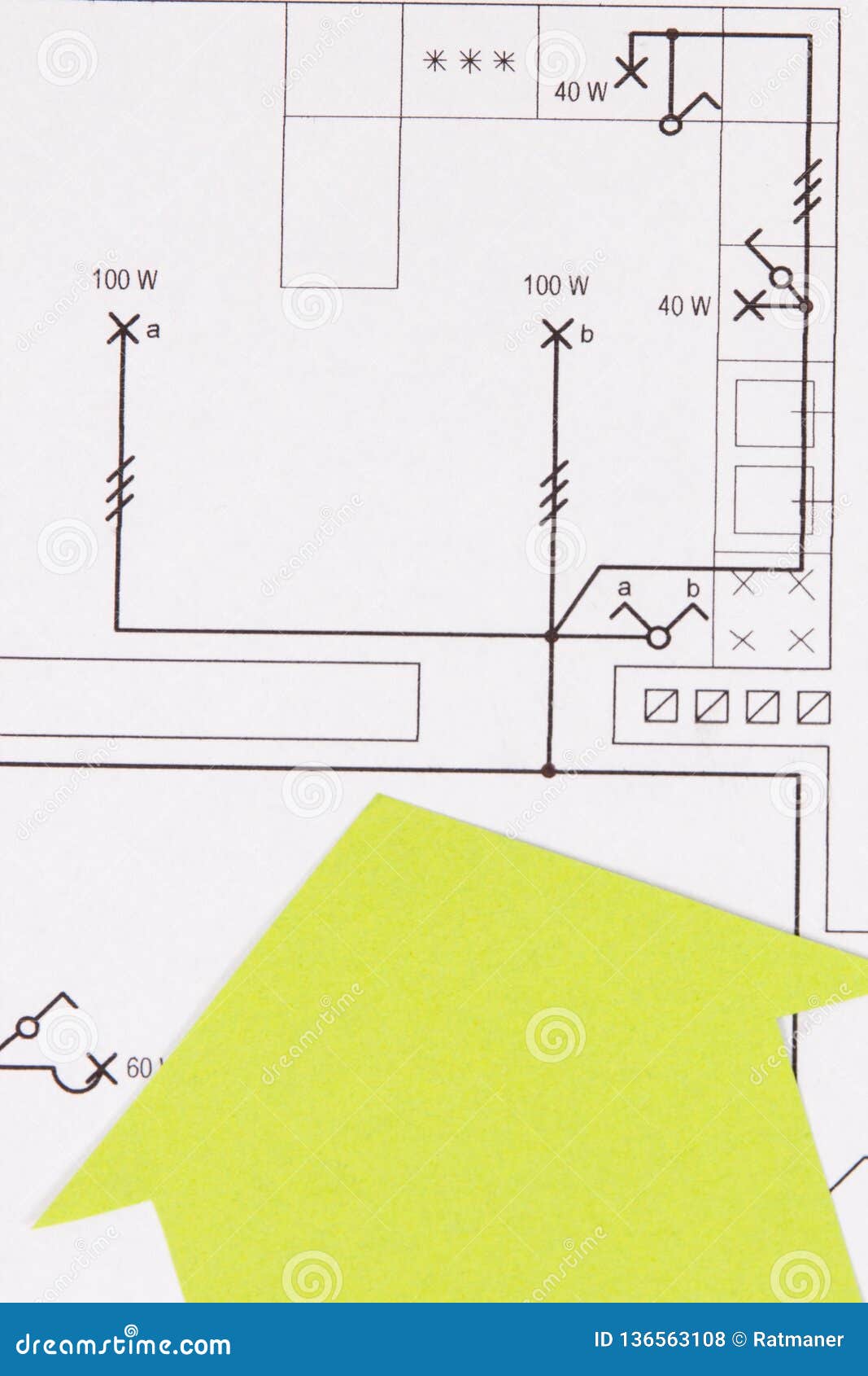 Home Shape on Construction Diagrams of House Stock Photo - Image of ...