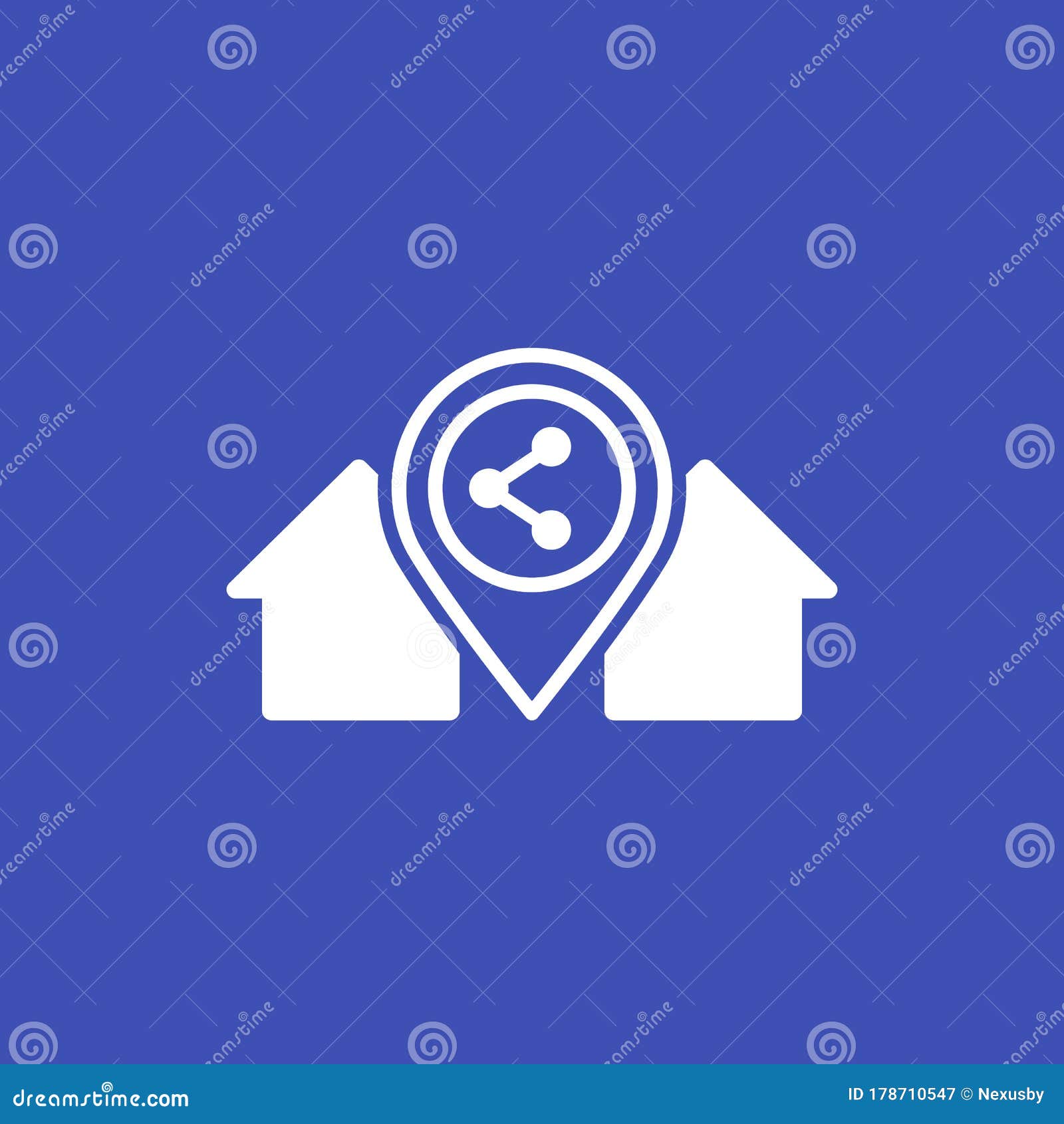 Home Sharing Concept, Vector Icon Stock Vector - Illustration of rent ...