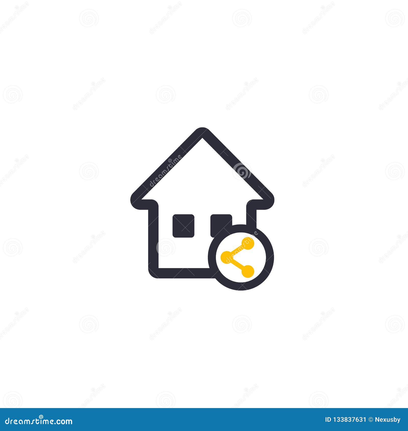 Home sharing icon on white stock vector. Illustration of estate - 133837631