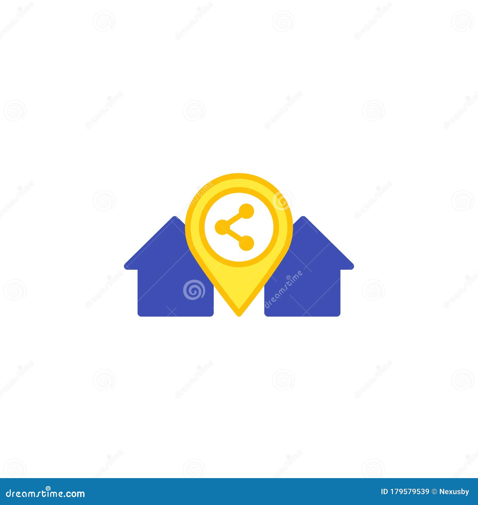 Home Sharing, Vector Icon on White Stock Vector - Illustration of ...