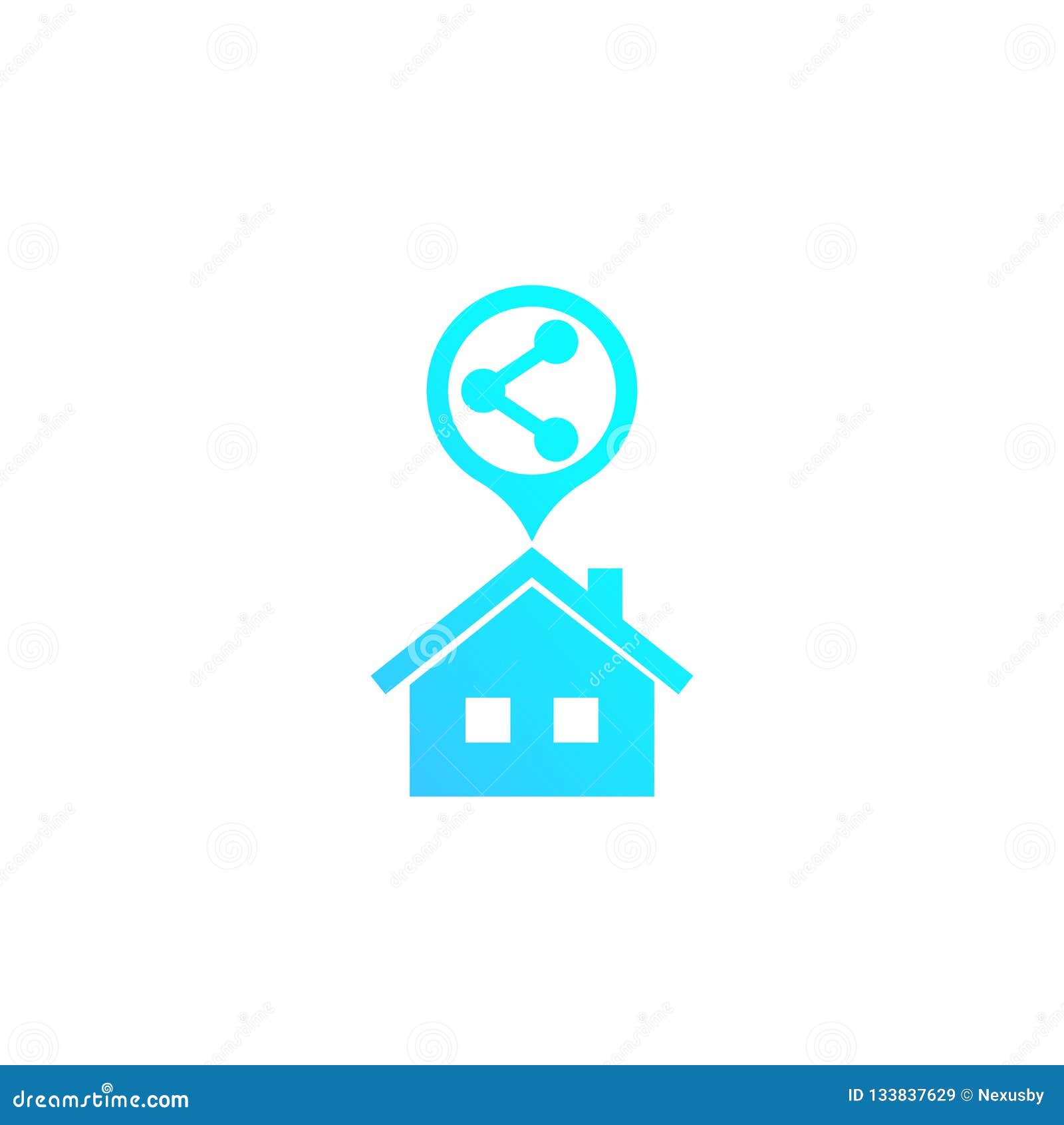 Home Sharing Vector Icon on White Stock Vector - Illustration of estate ...