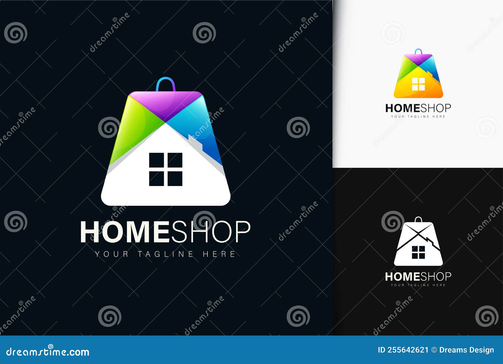 Home Shop Logo Design with Gradient Stock Vector - Illustration of sign ...