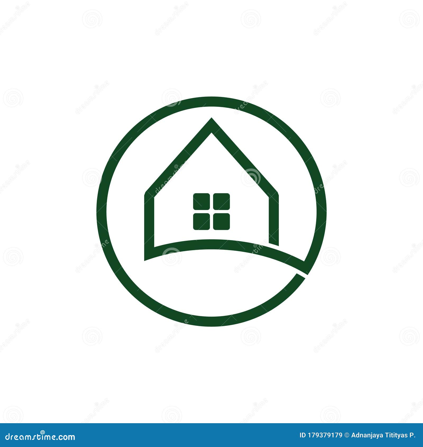 Home Simple Line Circle Logo Vector Stock Vector - Illustration of ...